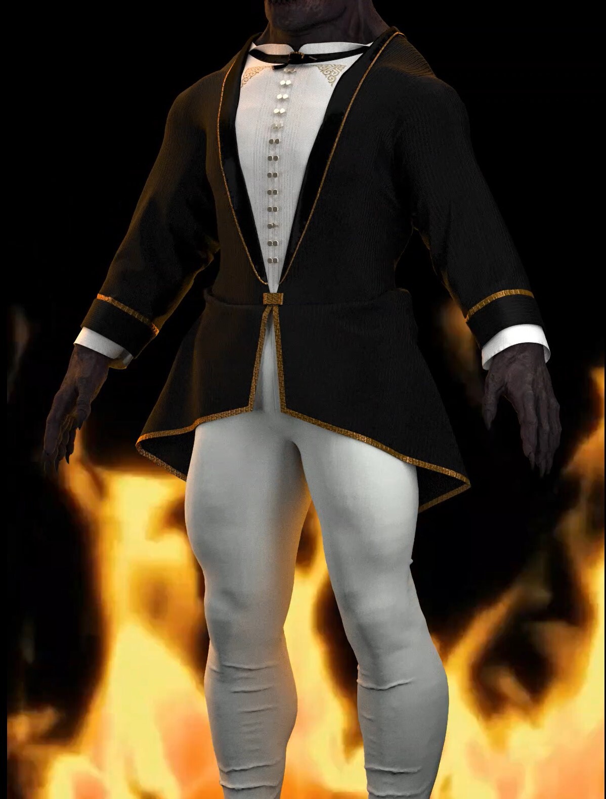 ArtStation - 3D monster tuxedo: metal trim, embroidered shirt, Mixamo ...