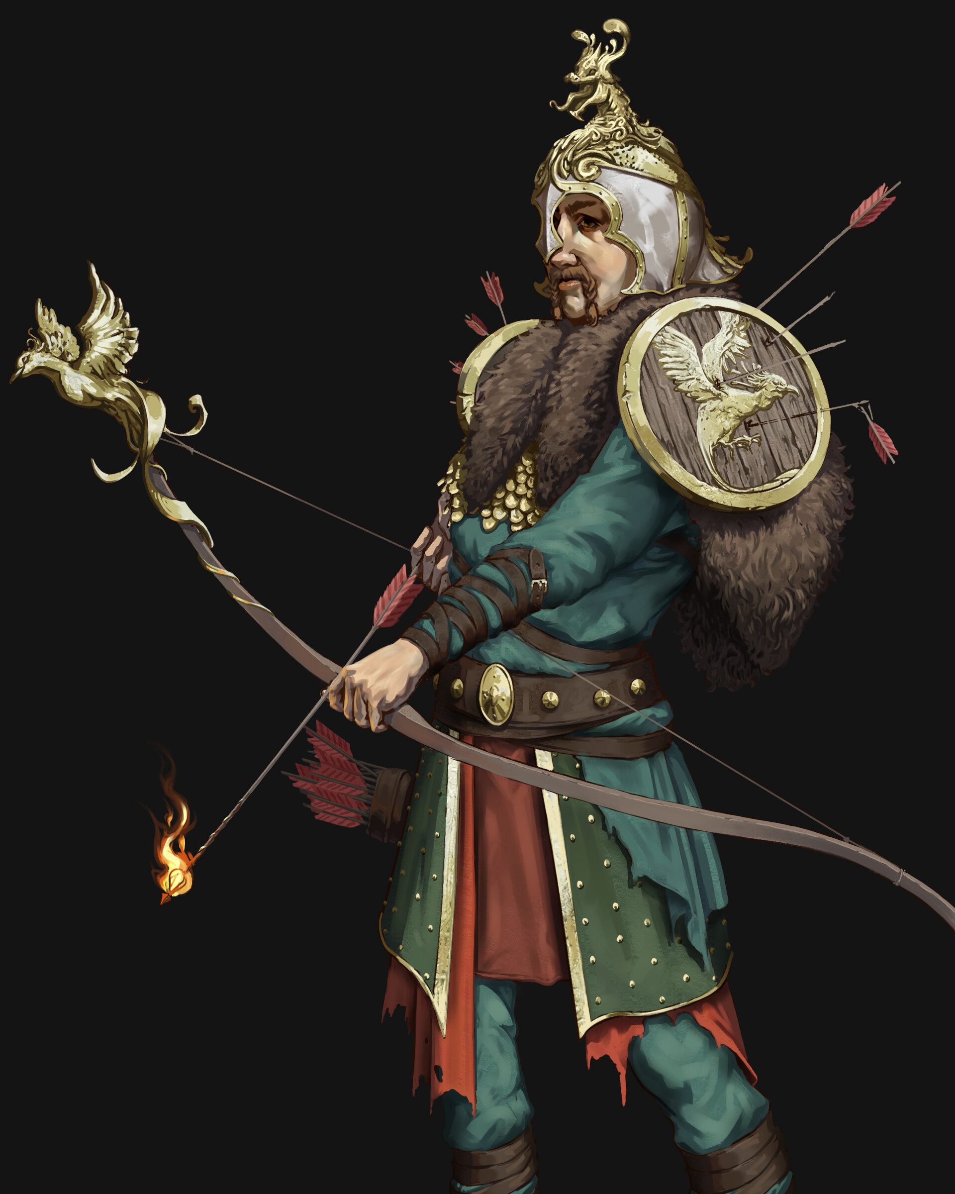 ArtStation - fire warrior bow