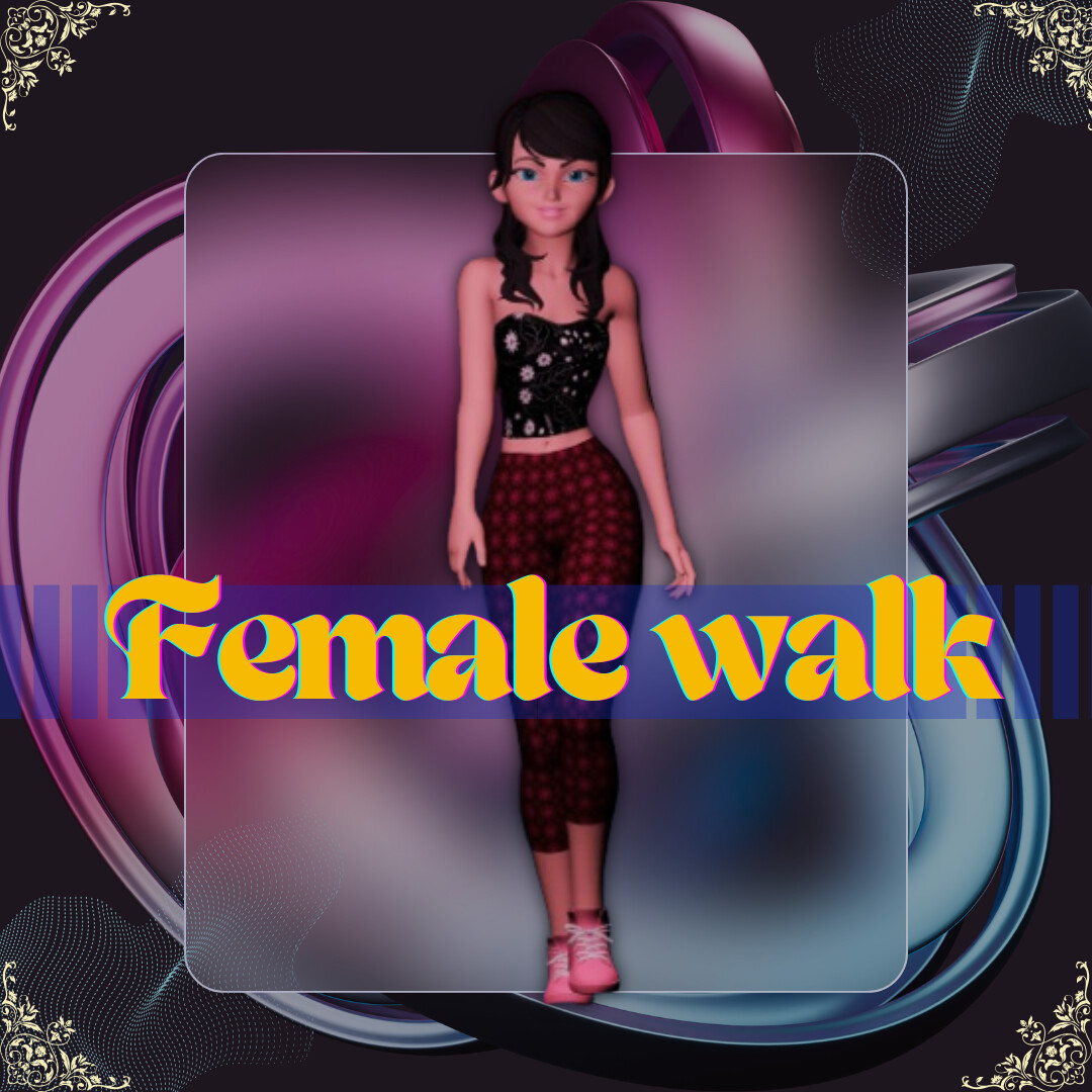 ArtStation - FEMALE WALK CYCLE-GRACE IN MOTION