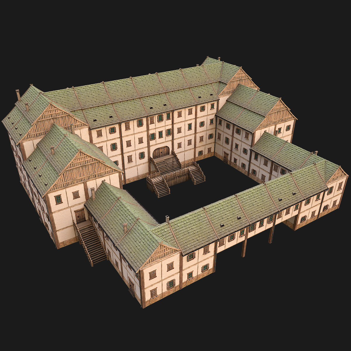 ArtStation - Medieval Building Town School University Academy