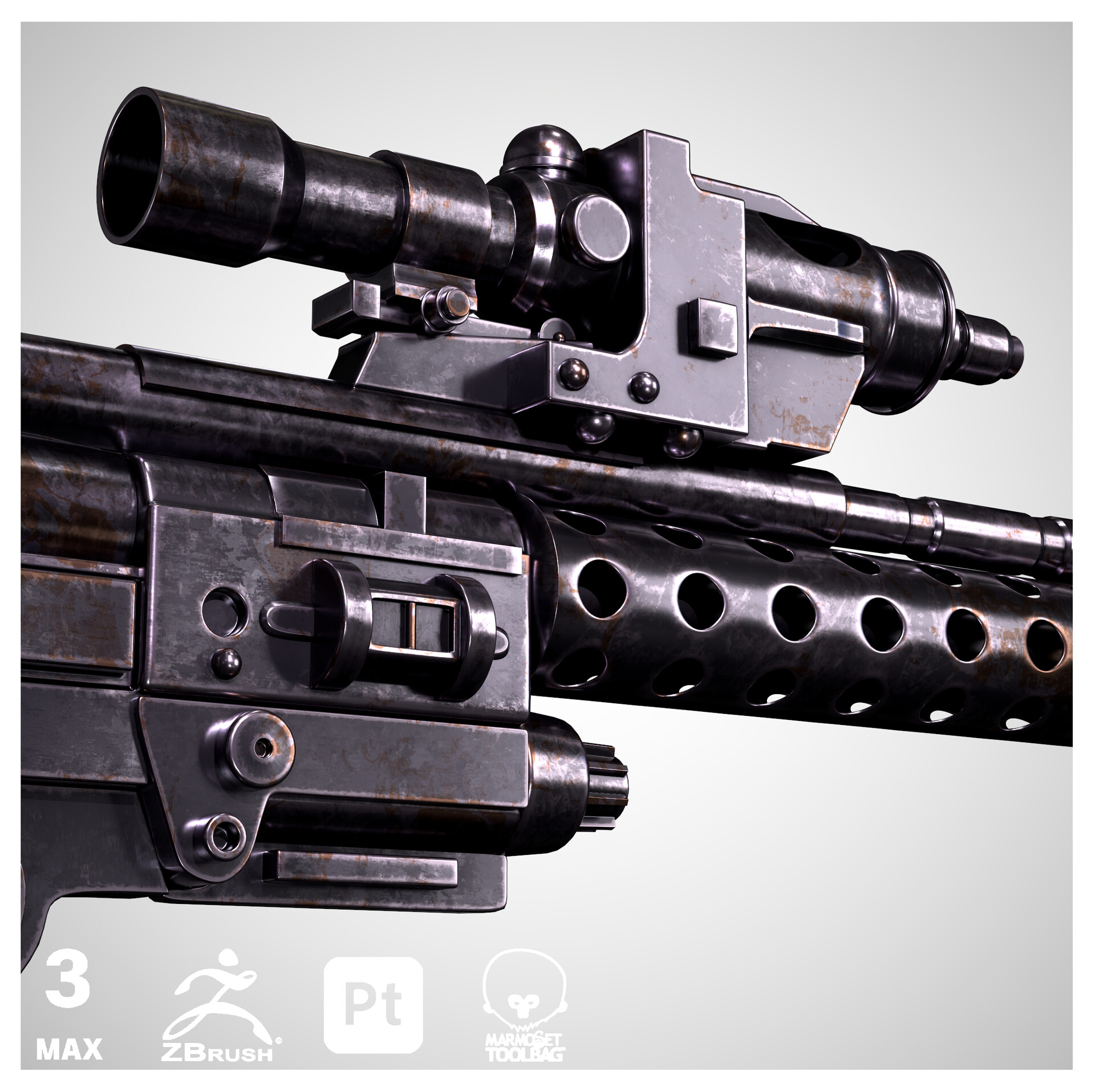 ArtStation - DLT-20A Blaster Rifle Redo