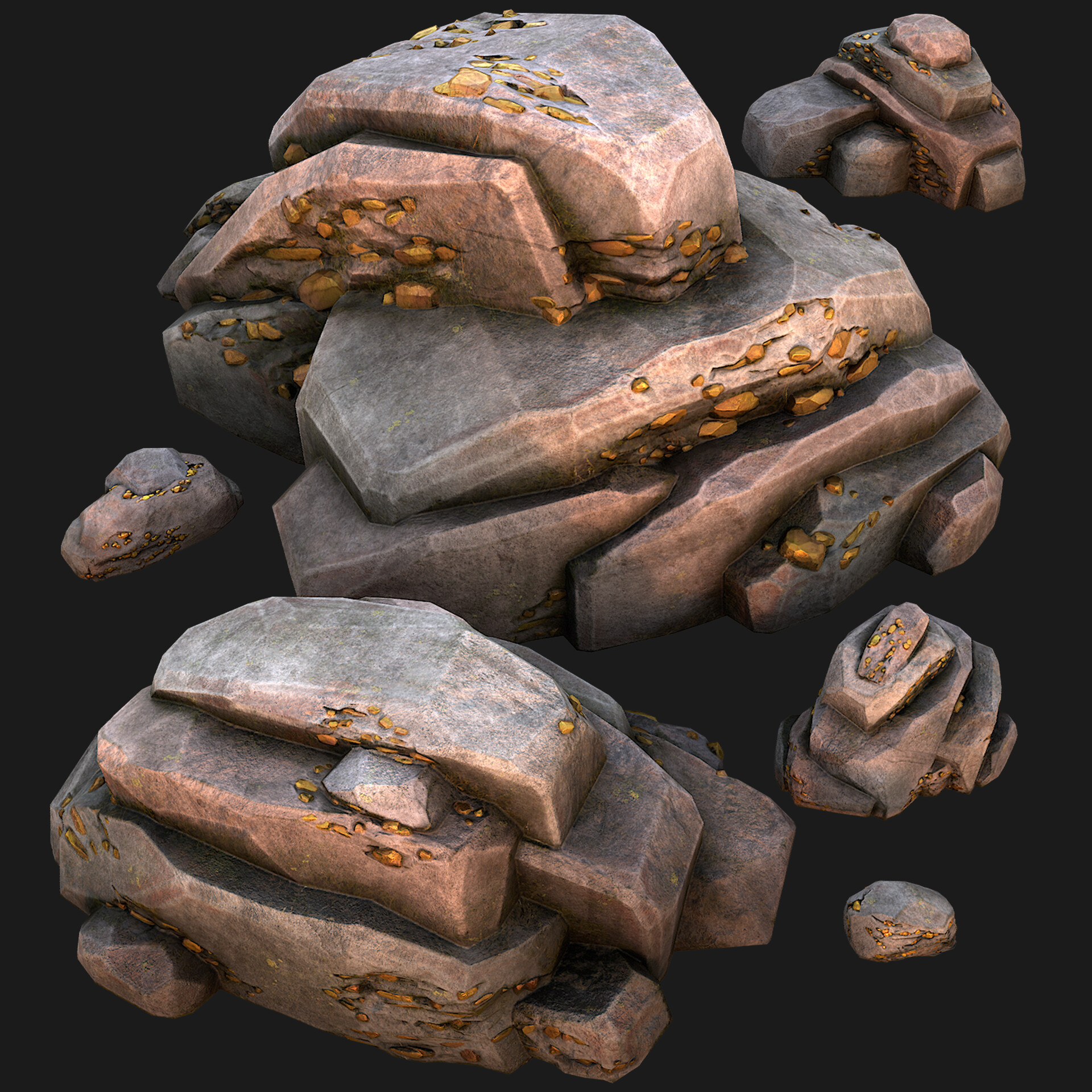ArtStation - Golden Ore Nugget Gold Mine Mineral