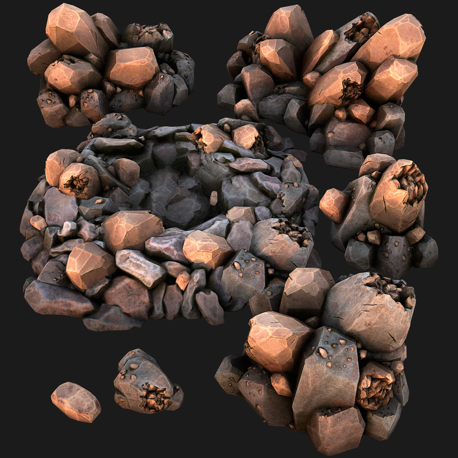 ArtStation - Copper Deposits Ore and Stones Resource Set