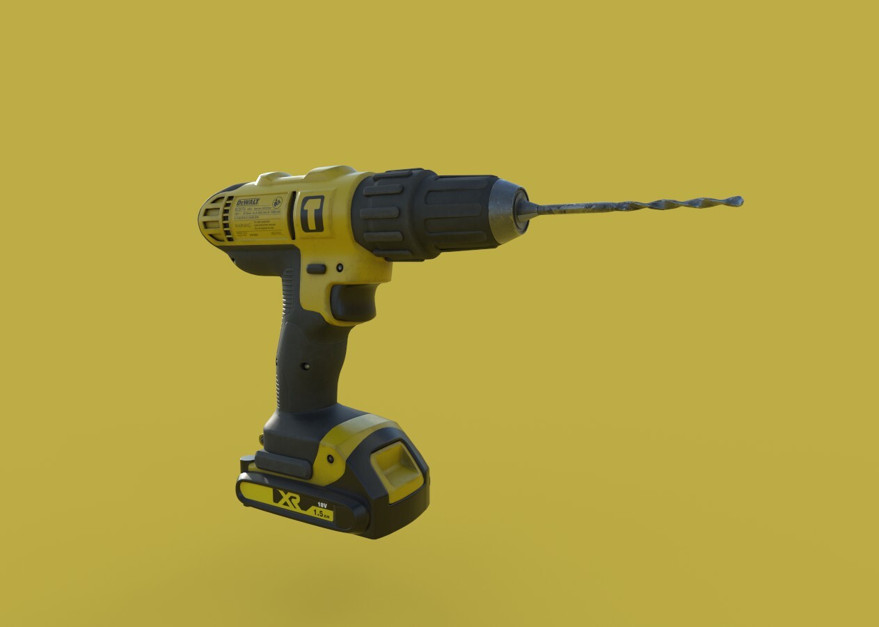 ArtStation - Mastering Realistic Textures: Fire Extinguisher, Drill Machine, and Wooden Table