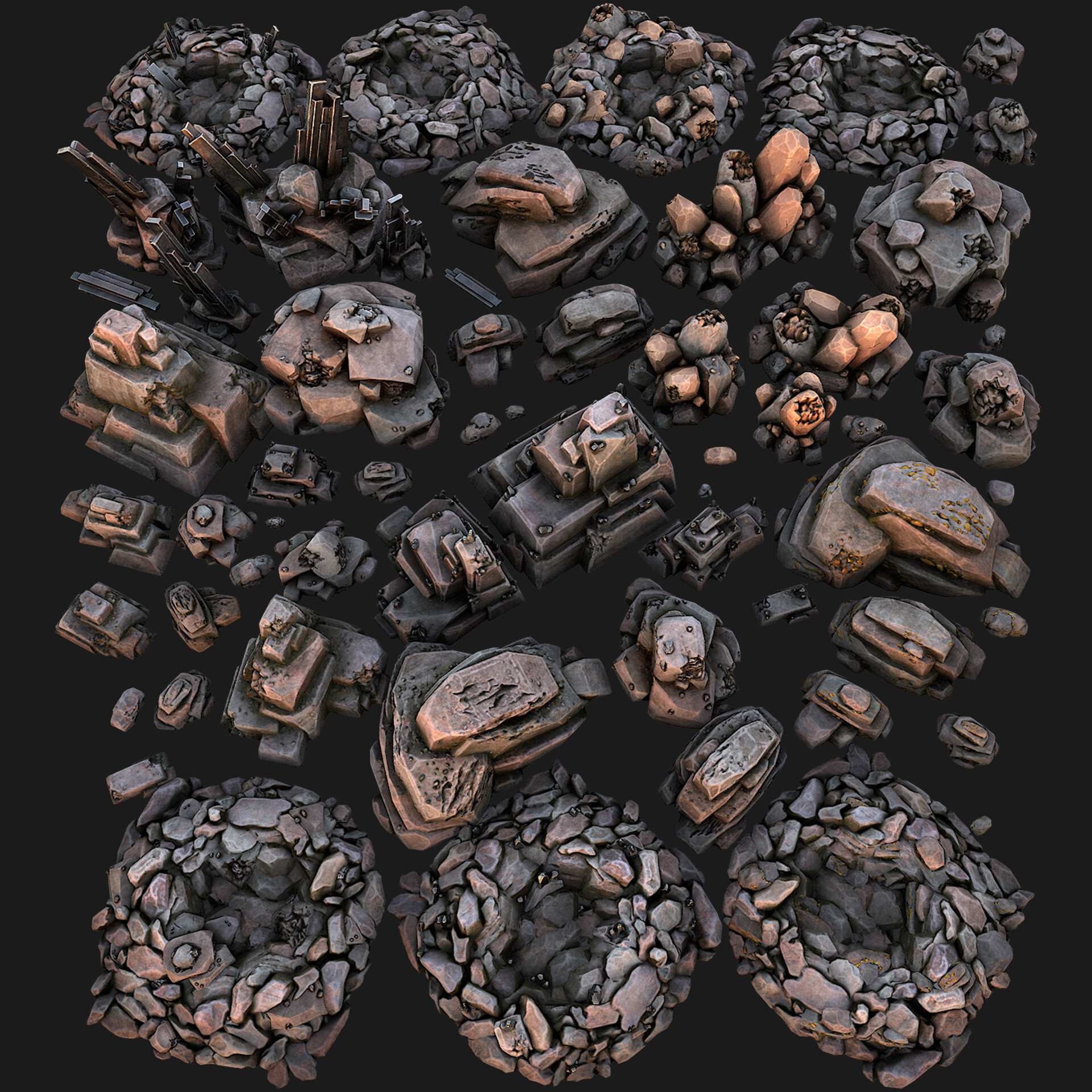 ArtStation - Rocks Ore Metal Mineral Industrial Resources Environment Pack