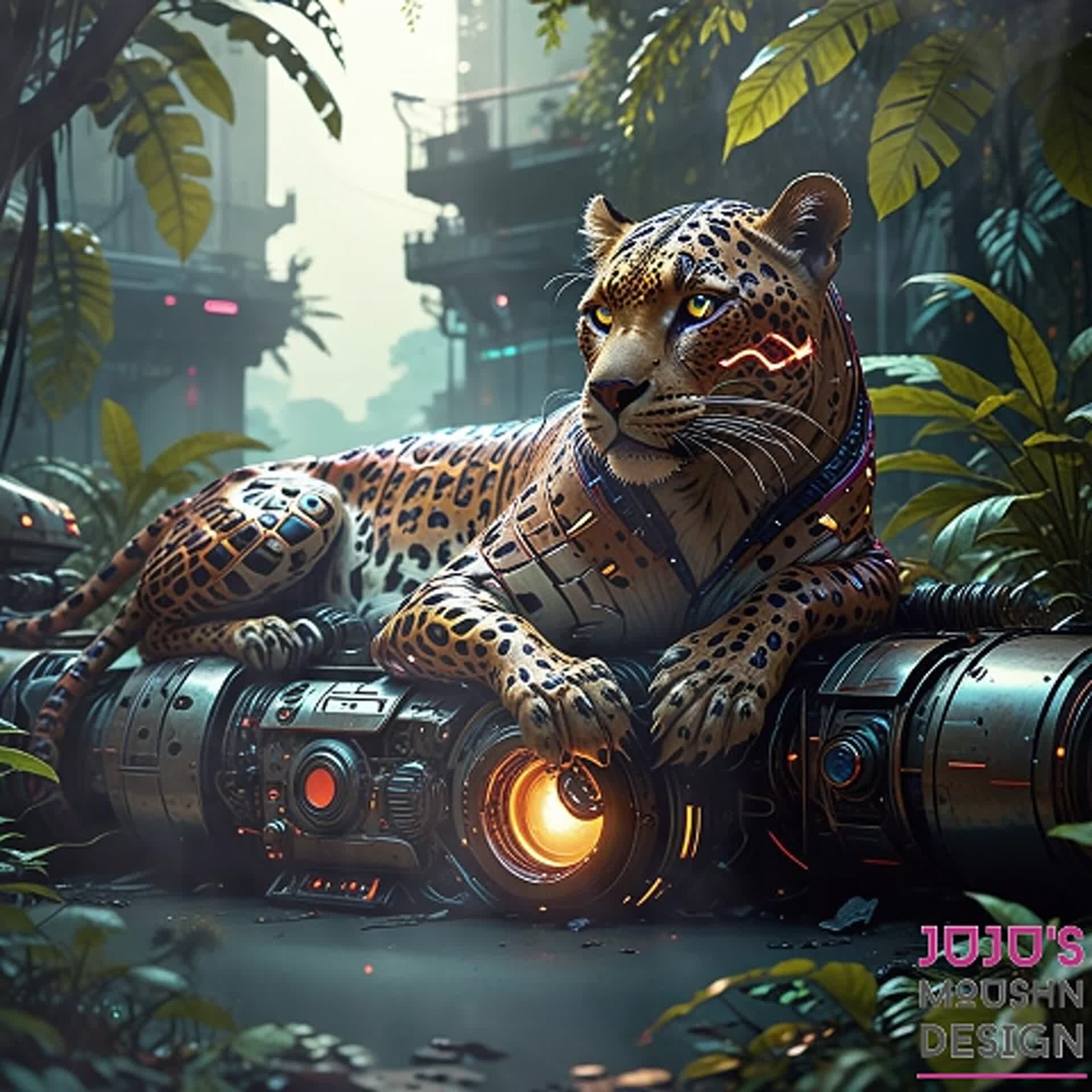 ArtStation - Cyberpunk Jungle Leopard: A Harmony of Wildlife and ...