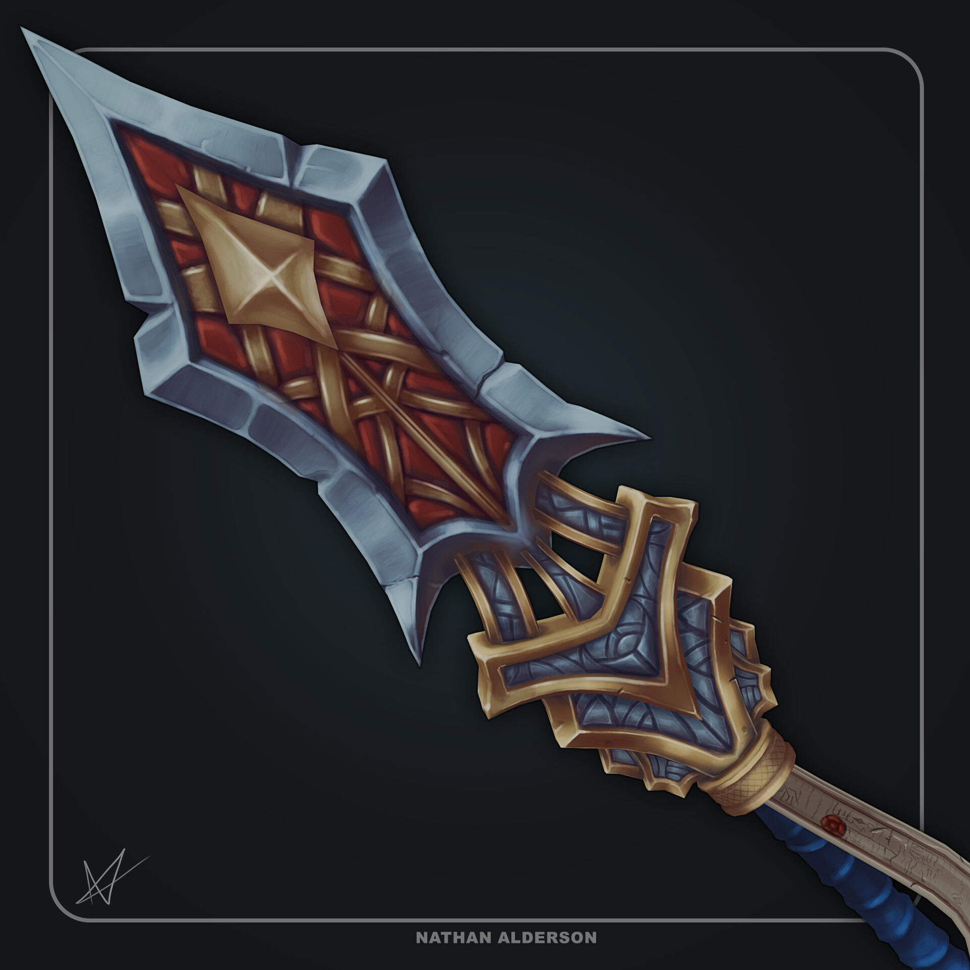 ArtStation - Hand Painted Lowpoly - Glaive Weapon - Prop