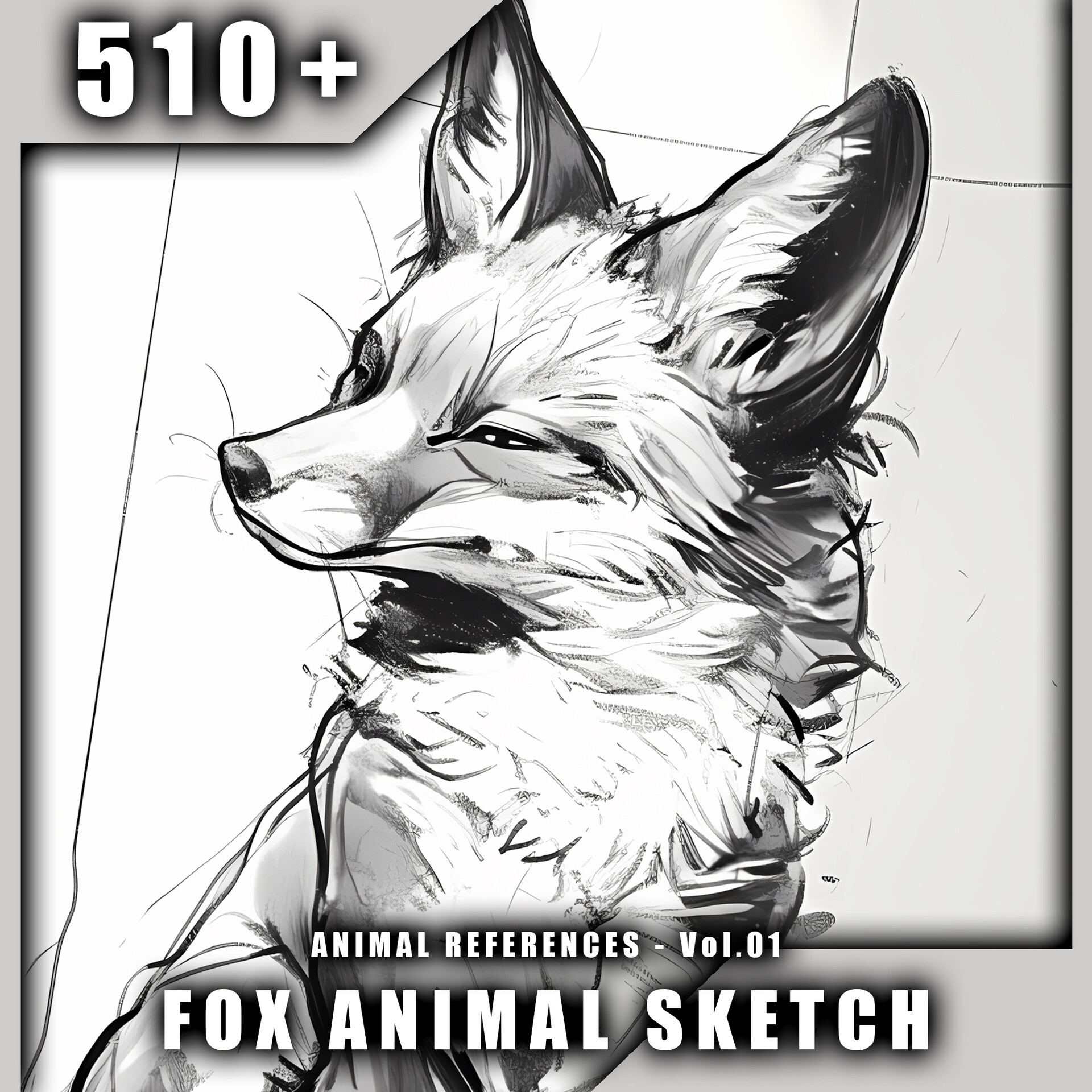 ArtStation - 510+ Fox Animal Sketch - Animal References Vol.01