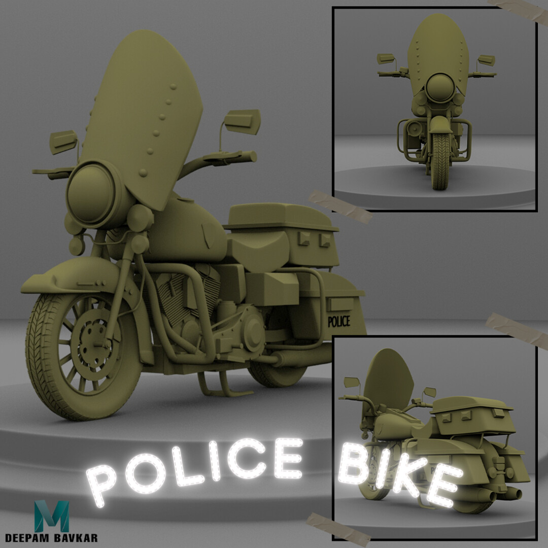 ArtStation - Police Bike (3D Prop)