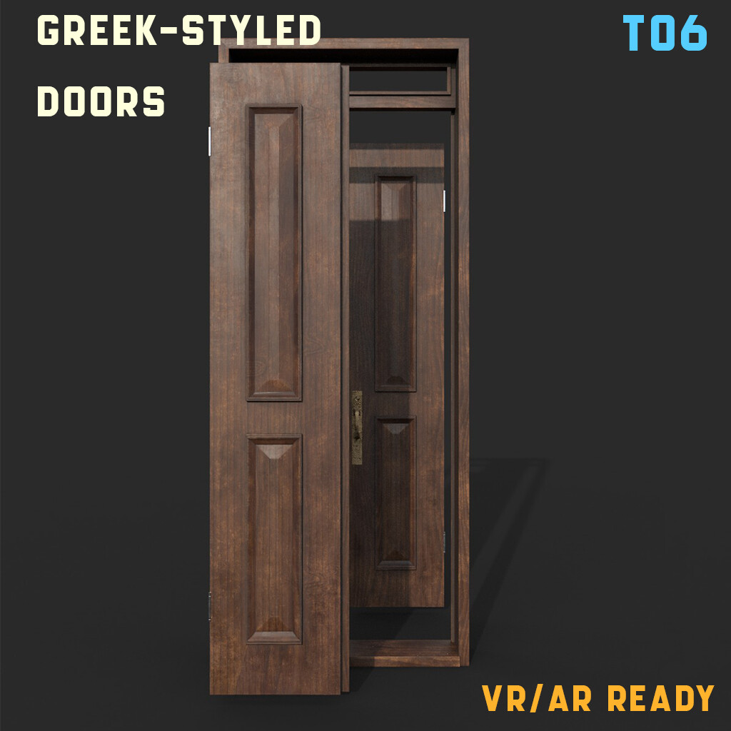 ArtStation - Greek Styled Doors T06 -VR-AR Game Ready Asset - Bilgehan ...