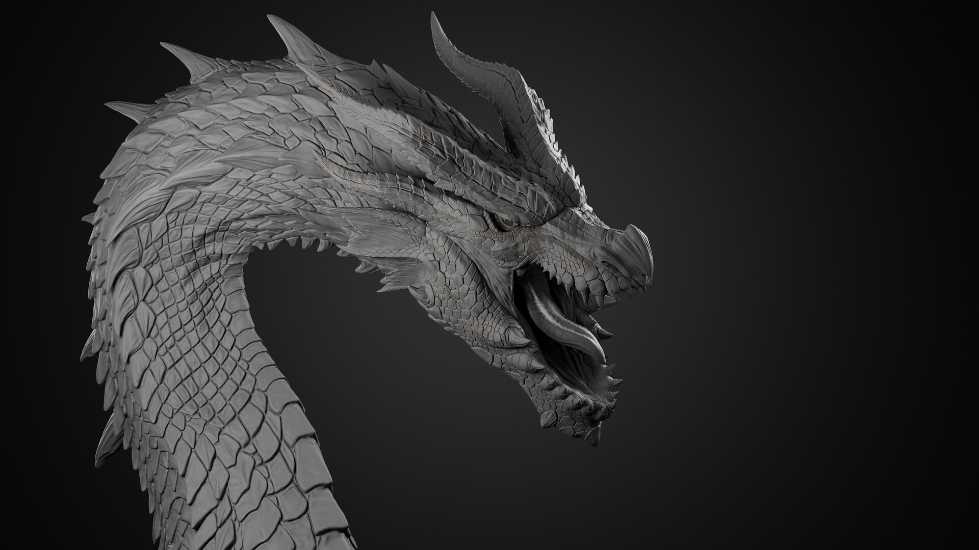 ArtStation - Monster Hunter Fanart - Fatalis (Head Sculpt Renders)