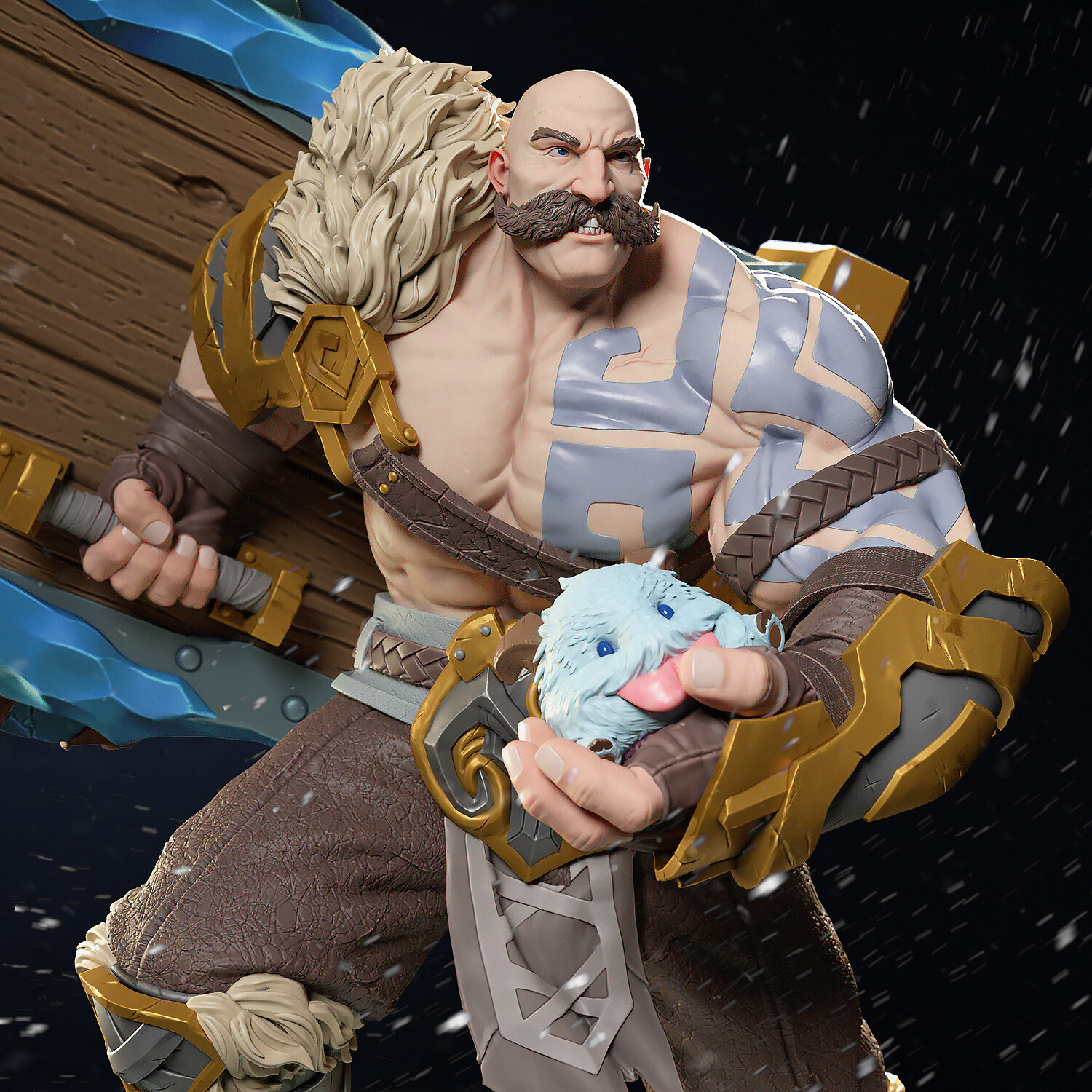 ArtStation - Braum, the Heart of the Freljord - Fan art Statue