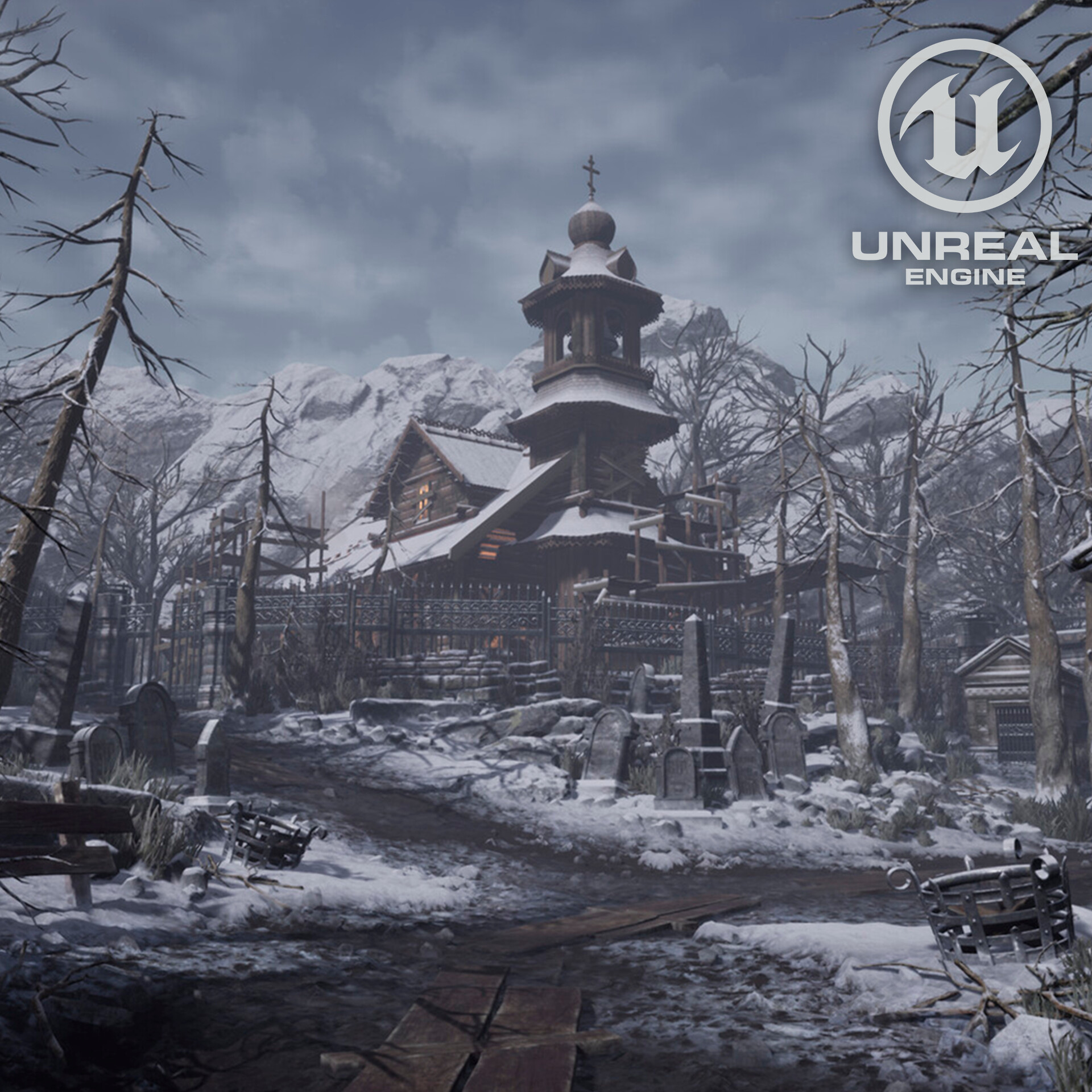 Vladimir Reshetnikov - Church in winter