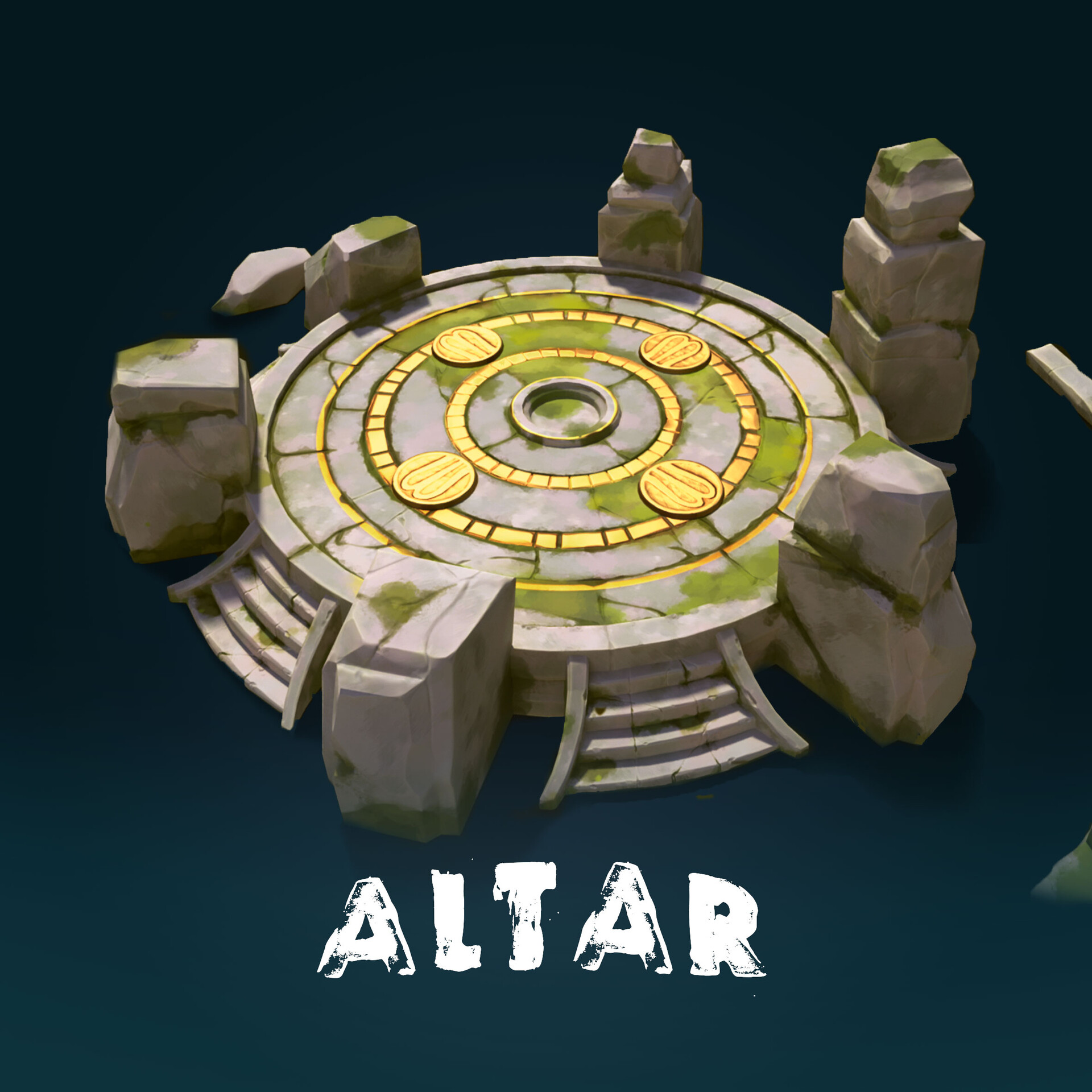 ArtStation - STONE - round altar