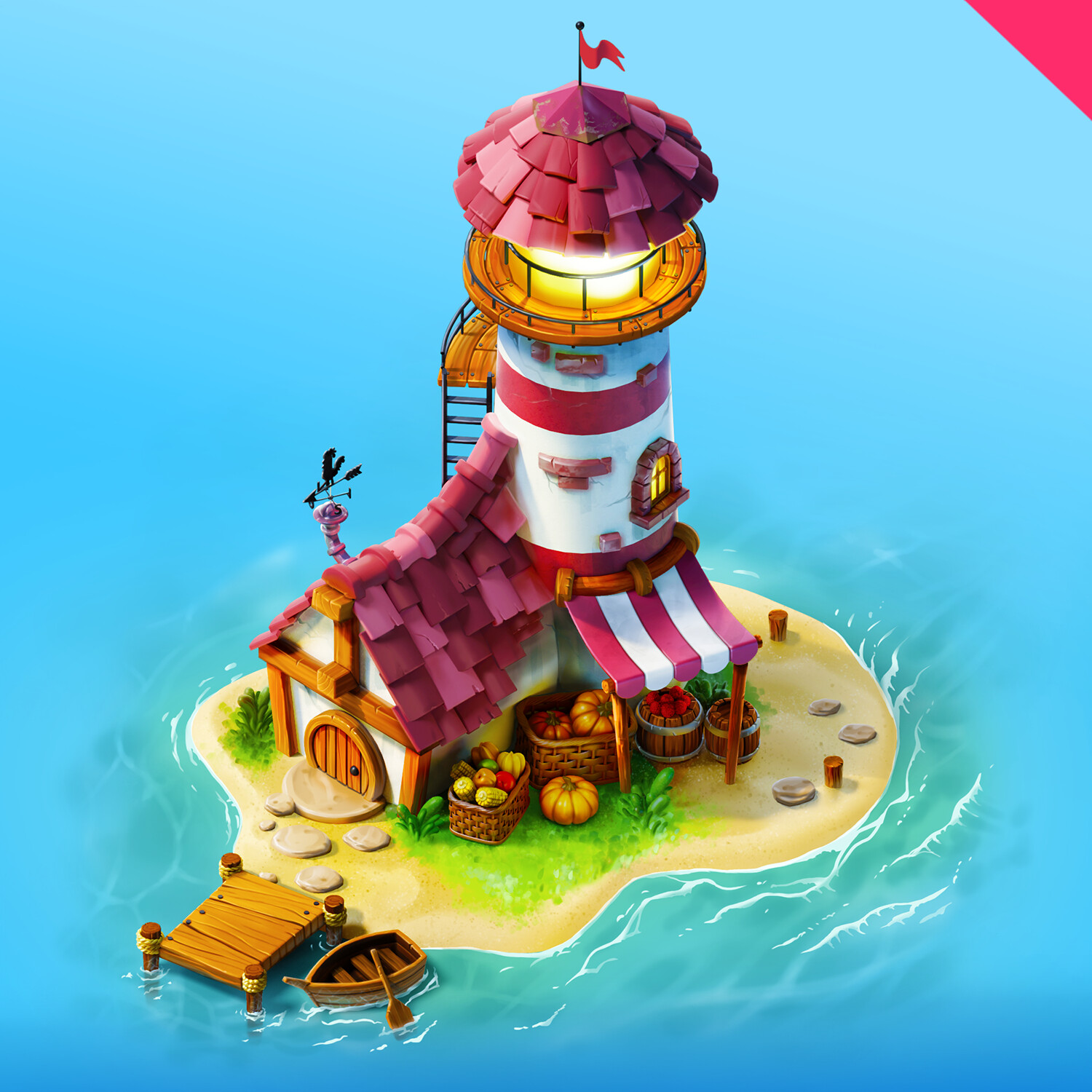 ArtStation - COZY LIGHTHOUSE for mobile game