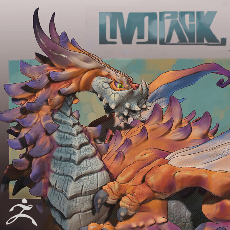 ArtStation - zbrush stylised dragon (OVOPACK recreation / Fan-Sculpt)