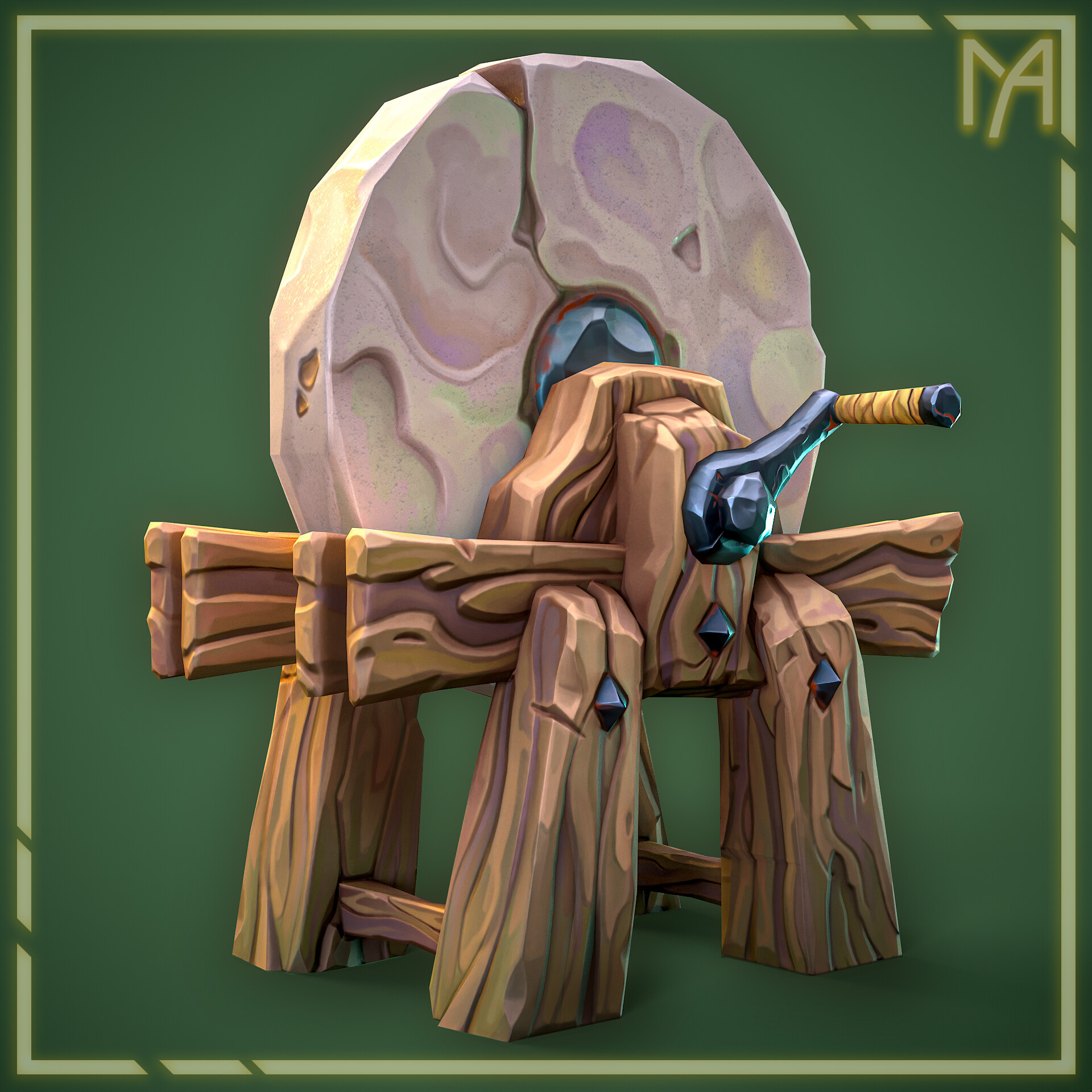 ArtStation - Stylized sharpening stone (from Wayfinder)