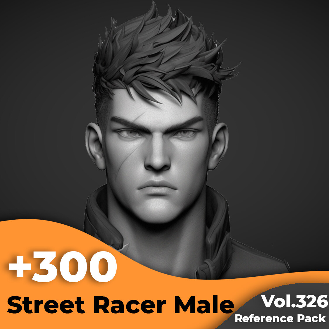 3D Head Sculpt References in 4K - Tika Art - +300 Street Racer Male ...