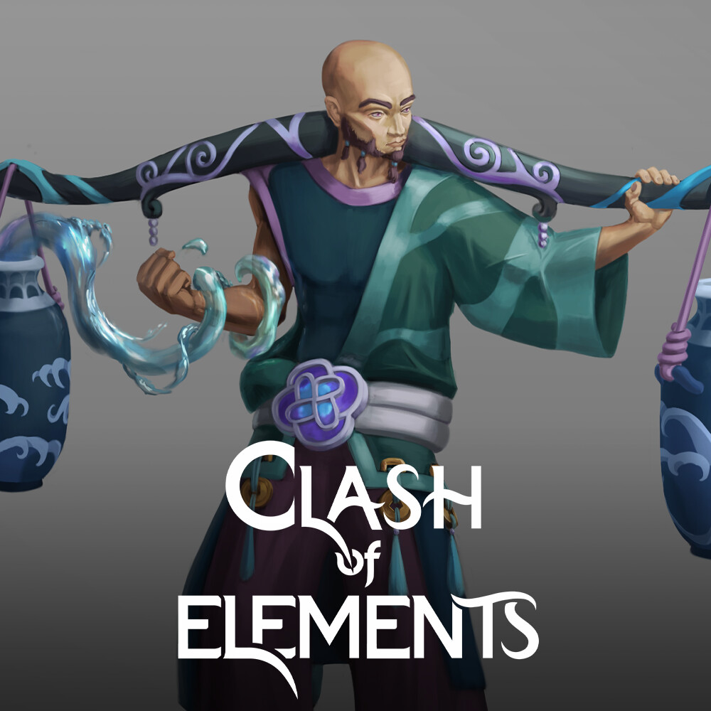 ArtStation - Clash of elements - Water monk Xìng Liú