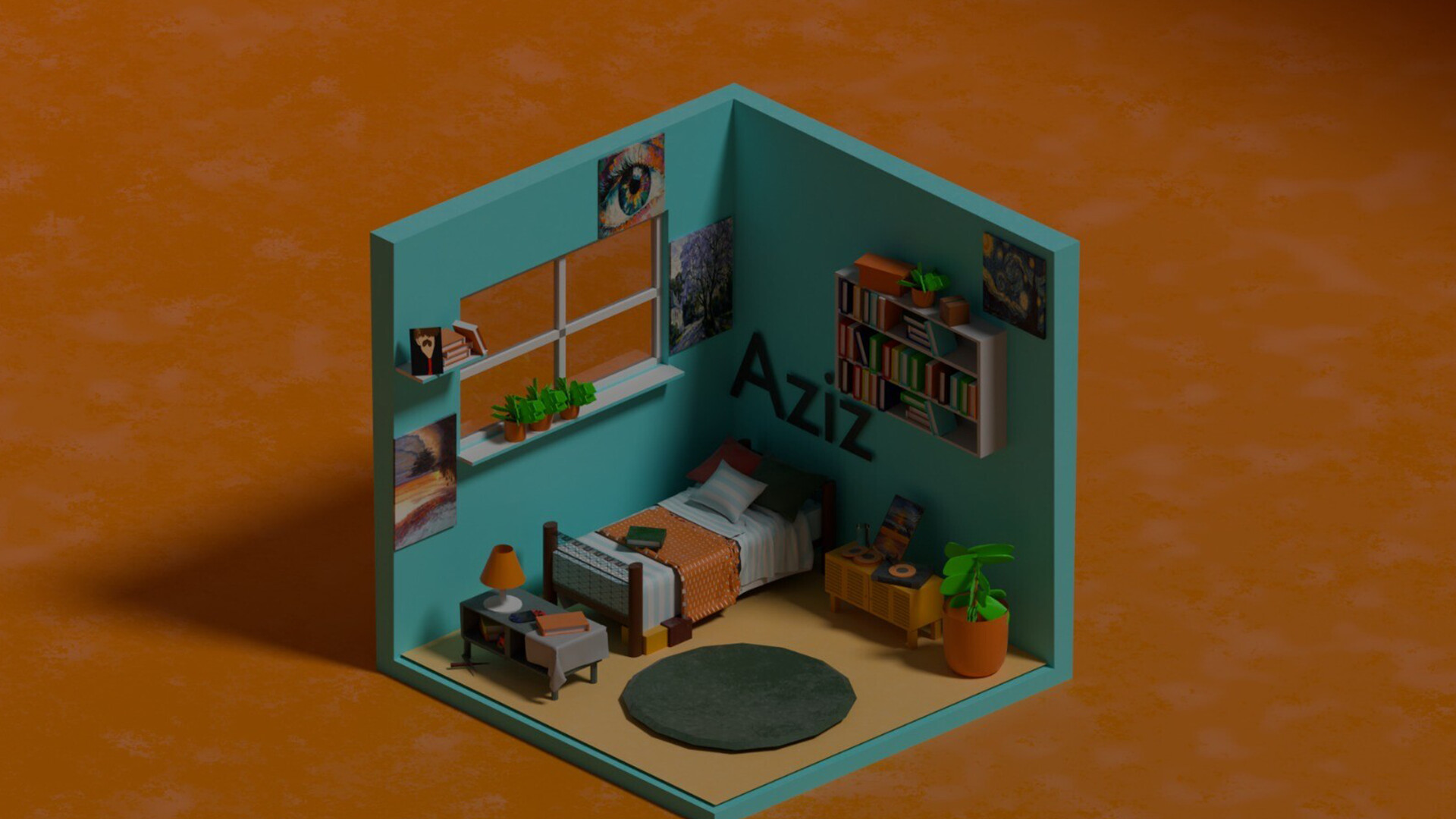 ArtStation - Cozy Isometric Bedroom