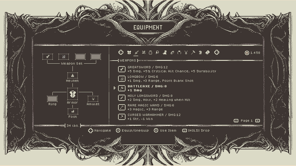 ArtStation - UI Design of 1-Bit RPG Game