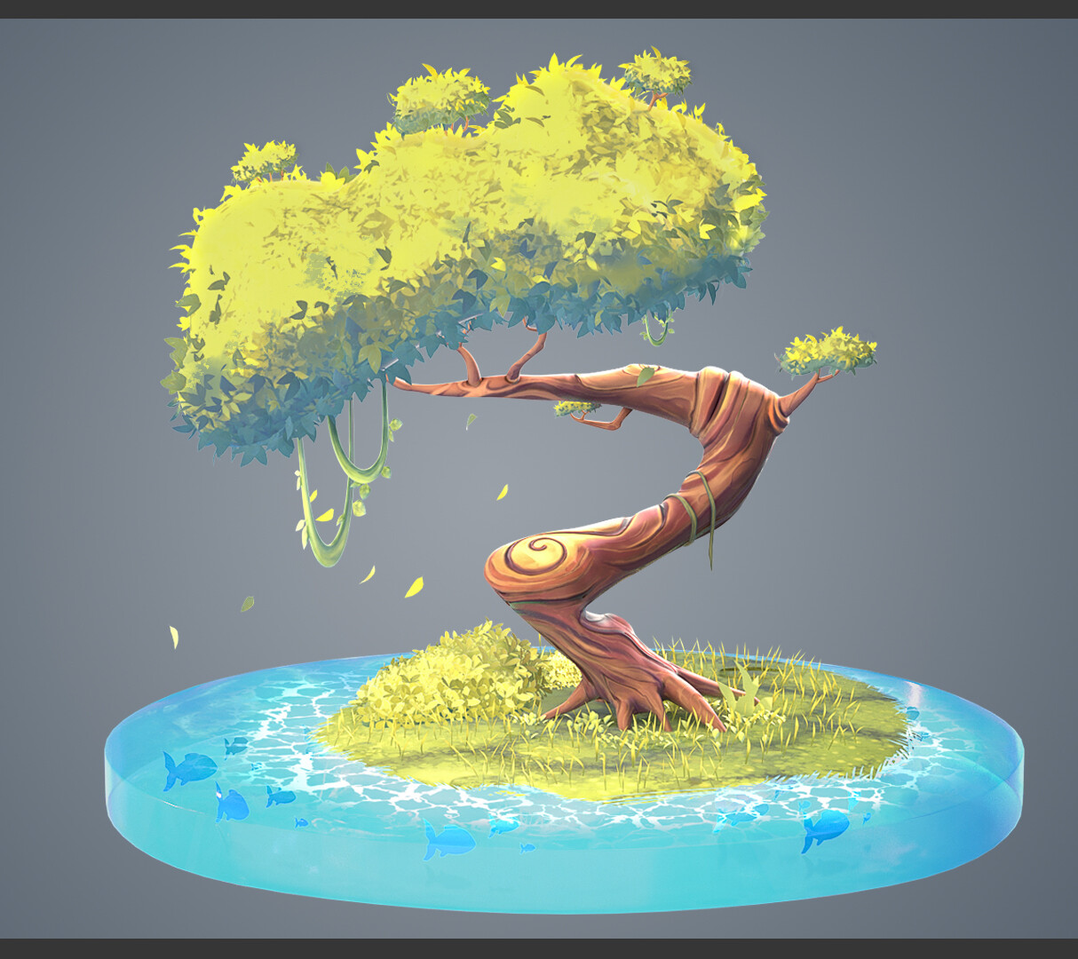 ArtStation - 3D Stylized fantasy tree