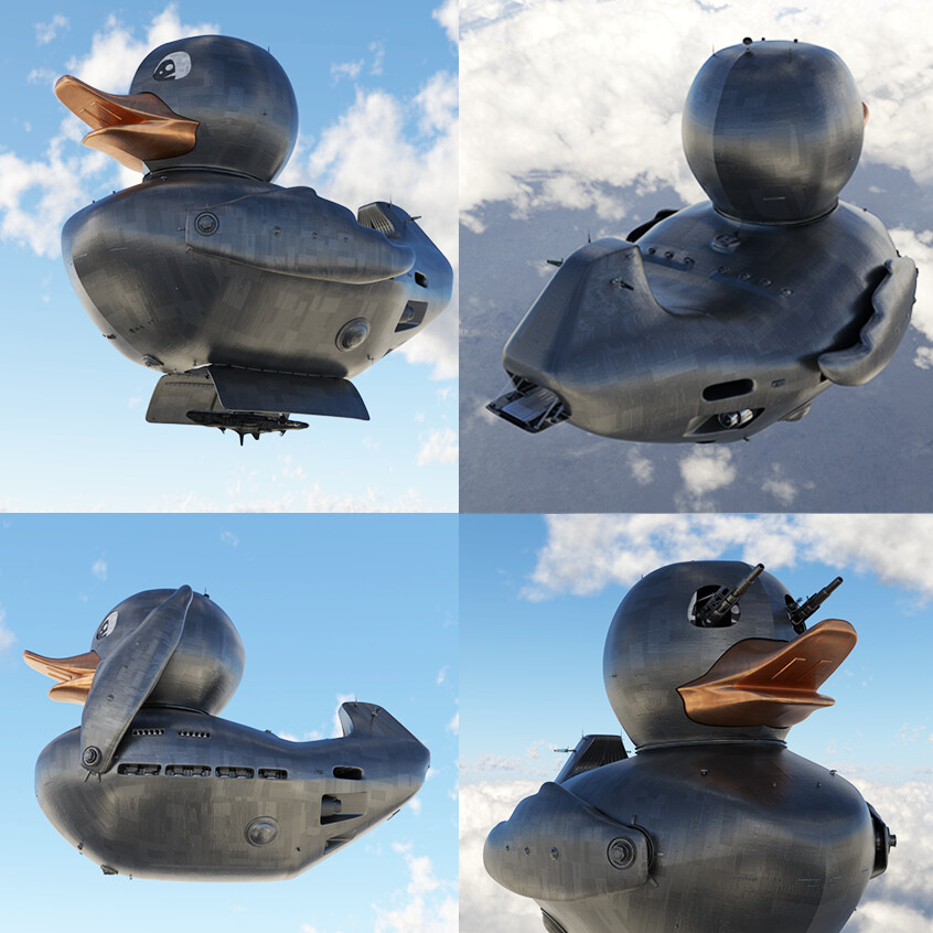 ArtStation - Duck ship weapons and features