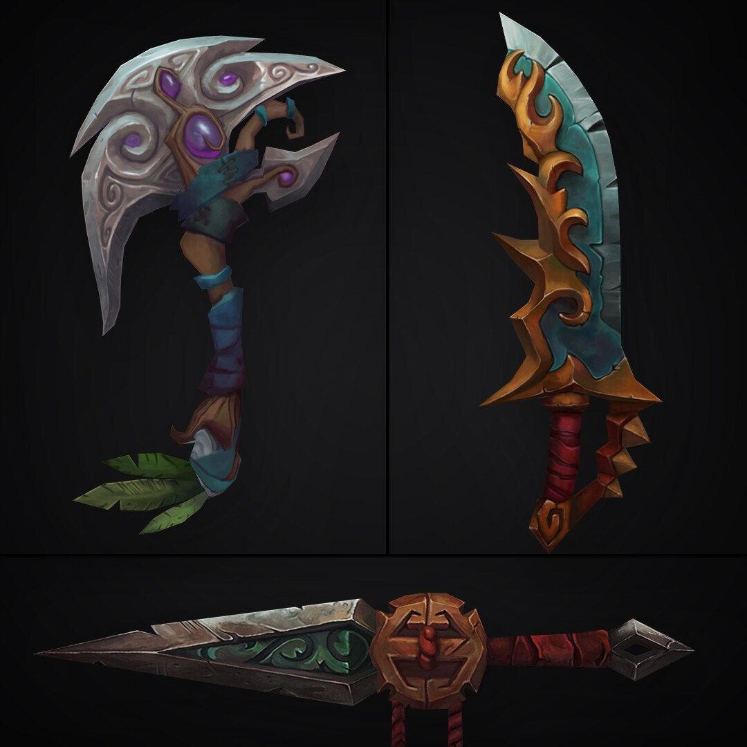 ArtStation - Handpainted Weapons - Fan Art