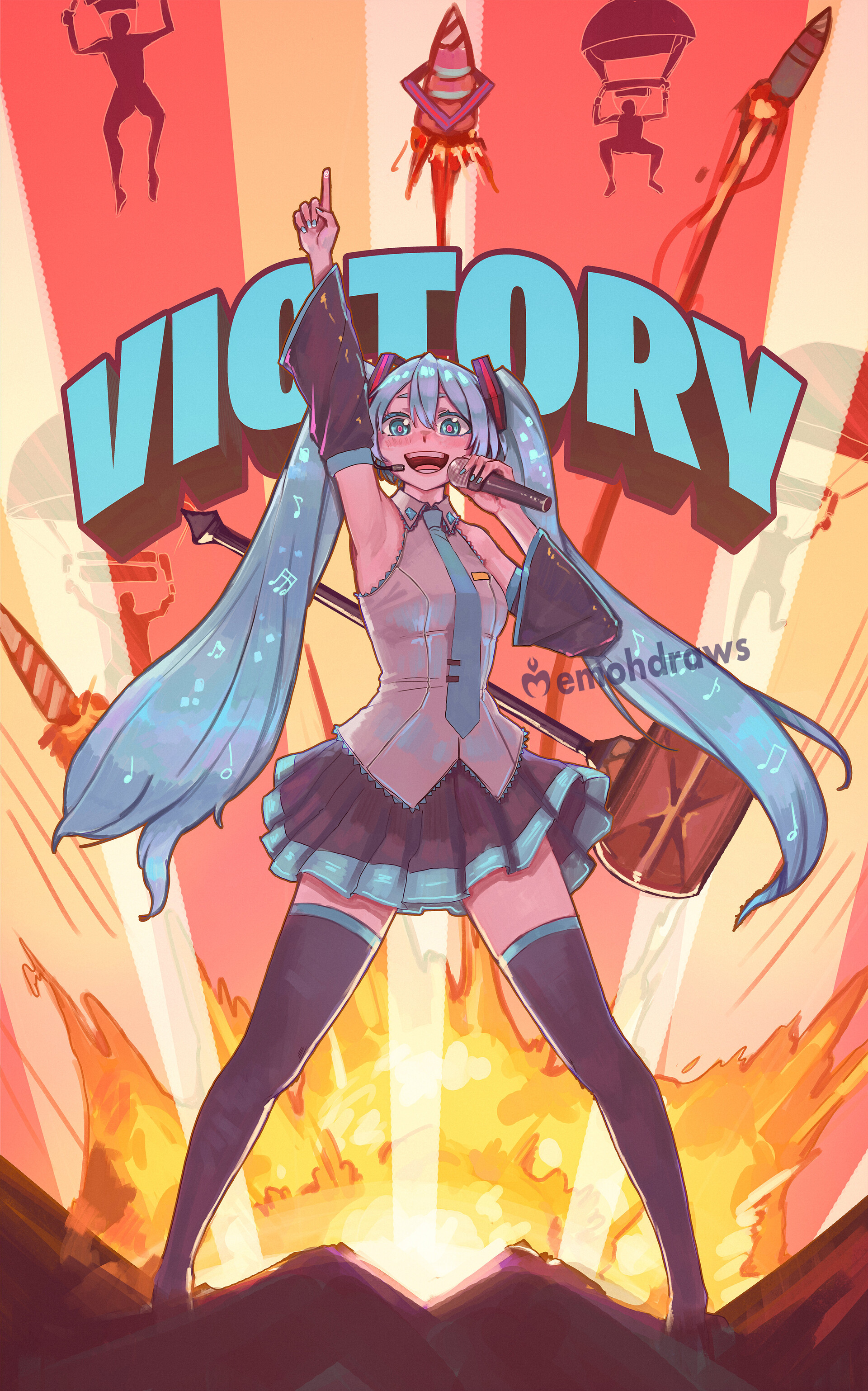 ArtStation - Miku Hatsune Ft. Fortnite - Fanart Illustration