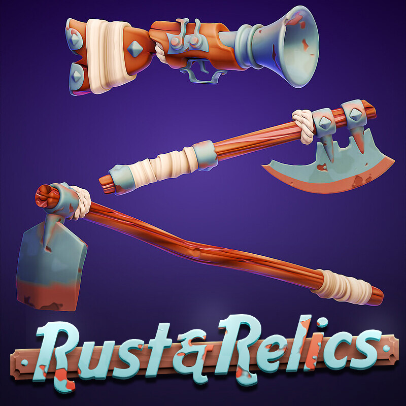 ArtStation - Oxidized copper props