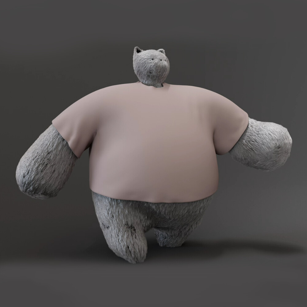 ArtStation - Large the Cat- Houdini Groom & Fur/Cloth Simulation