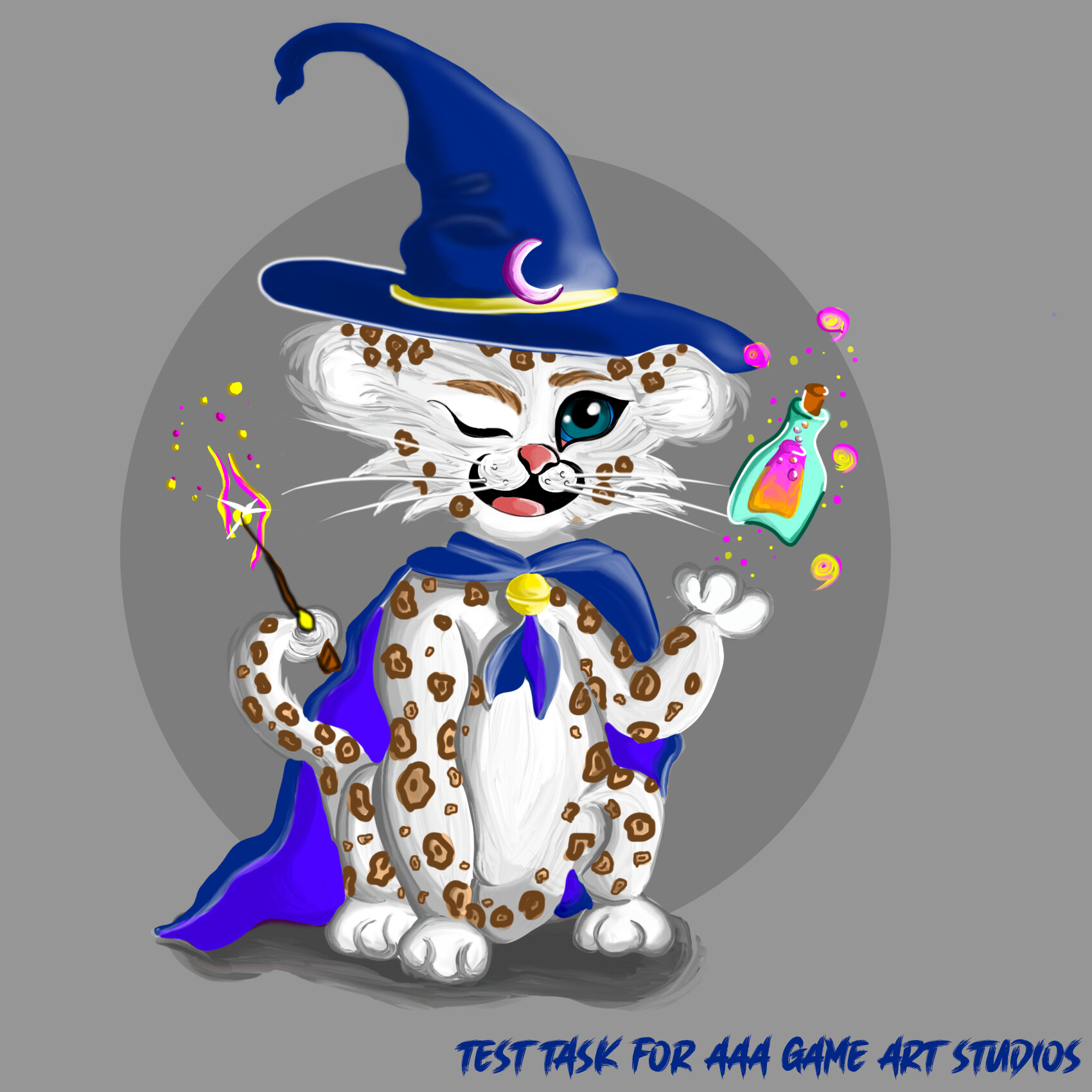 ArtStation - Snow Leopard Wizard Cartoon.