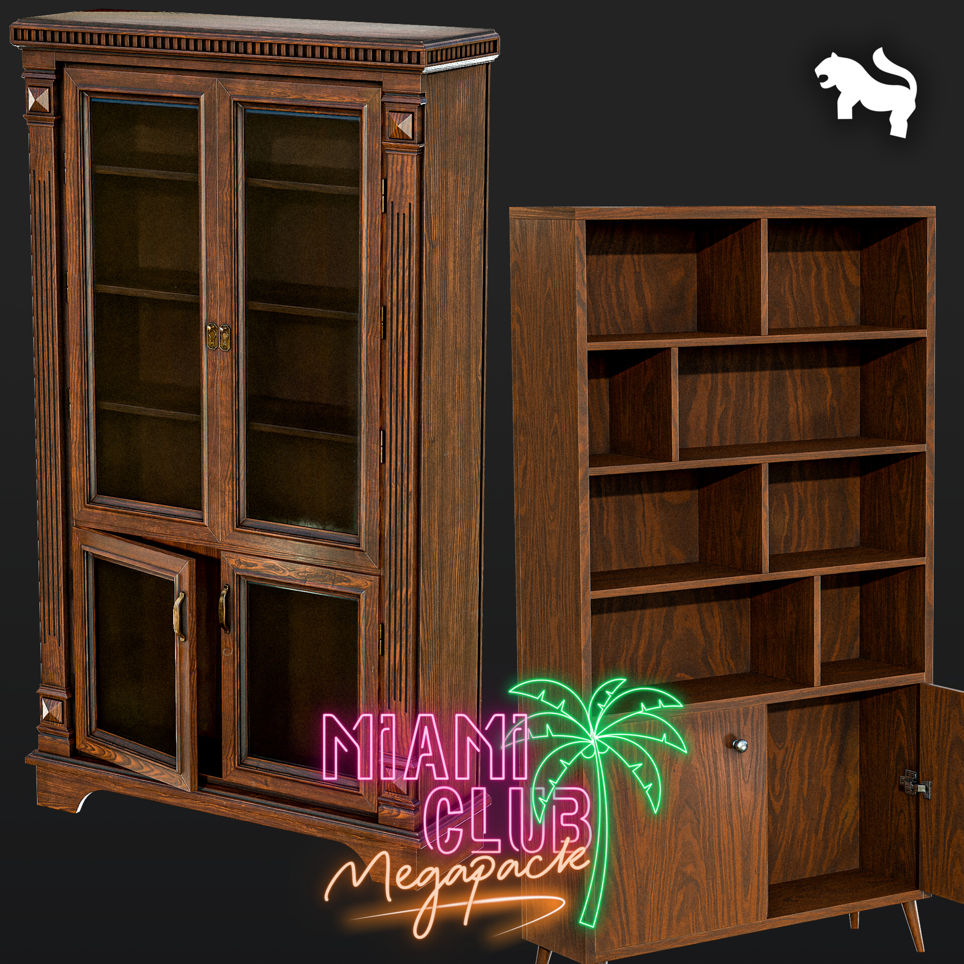 ArtStation - Miami Club / Book Cases