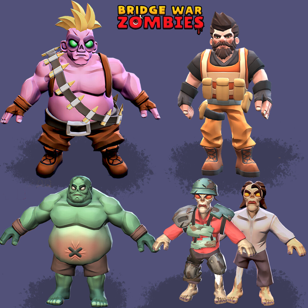 ArtStation - Game Ready Cartoon Zombie And Soldier Characters