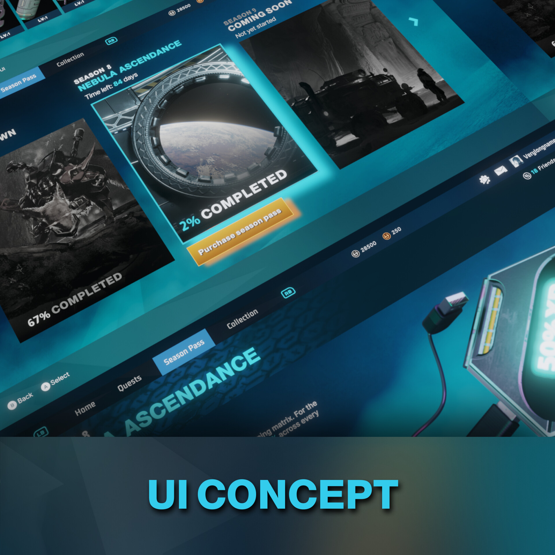 ArtStation - UI concept Battle pass
