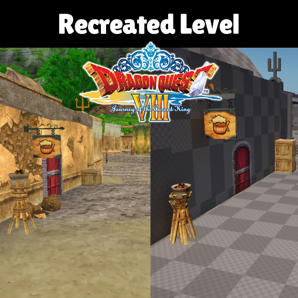 ArtStation - Pickham - Dragon Quest 8 - Recreated Blockmesh level