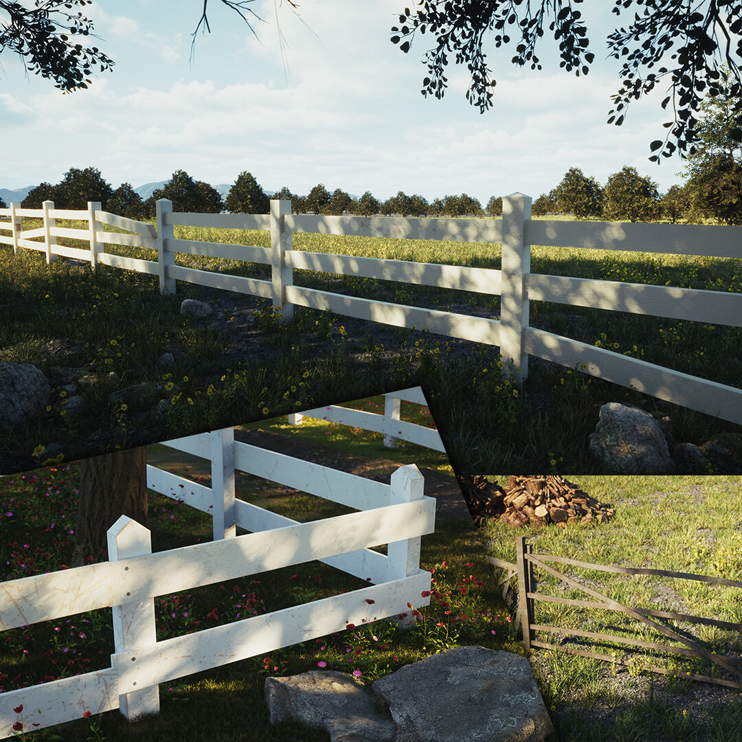 ArtStation - Game-Ready Wood Fence