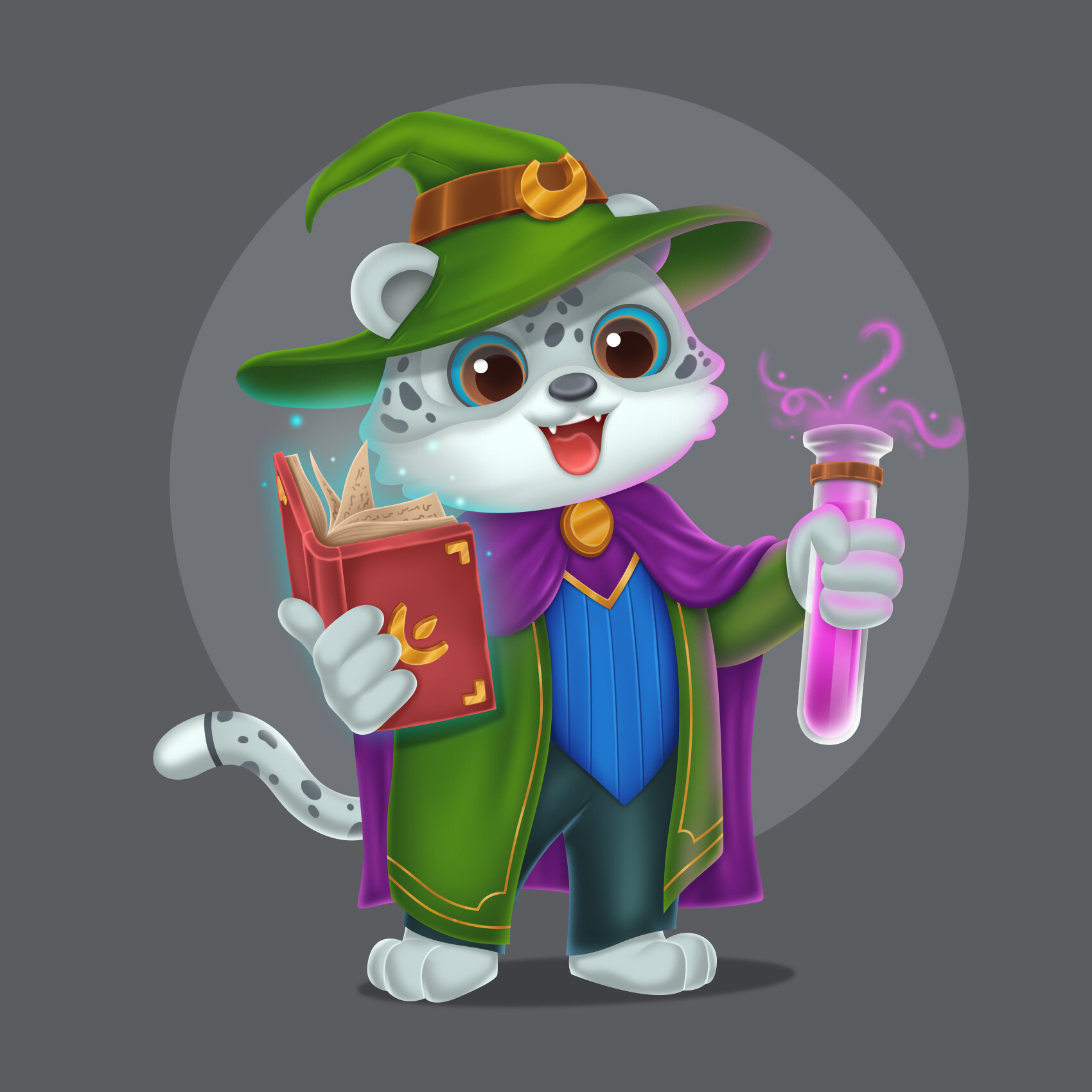 ArtStation - Snow Leopard Wizard - Cute Character