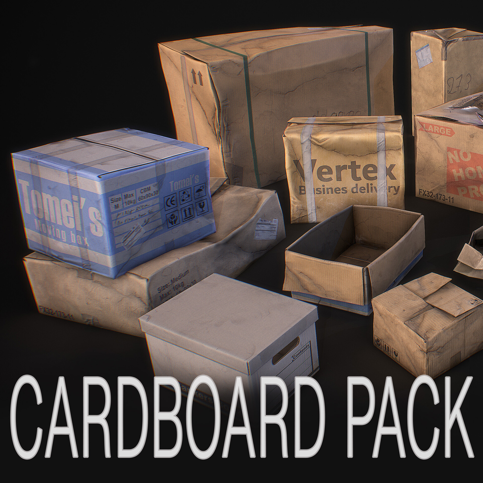 ArtStation - Old Cardboard Pack - Game ready assets for store