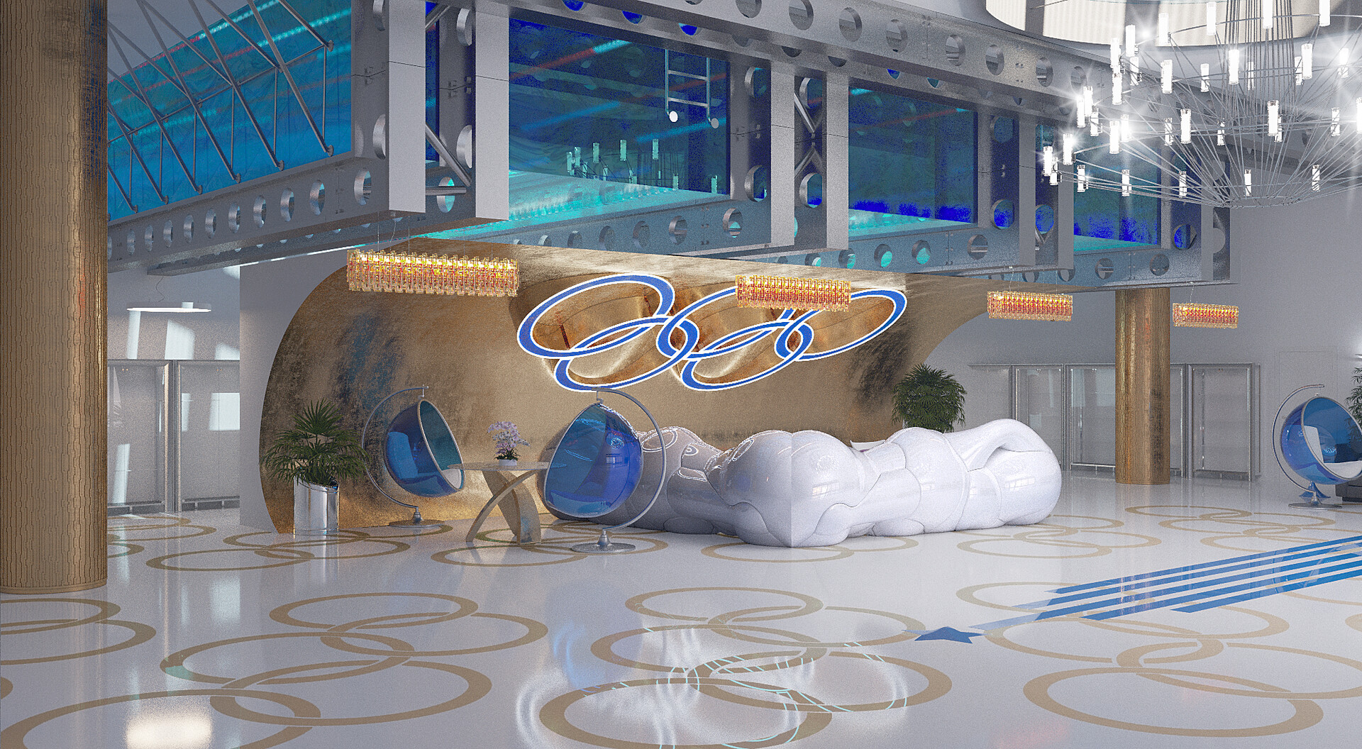 Darya Girina - The retro-style Sports Club design in the style of the 80s