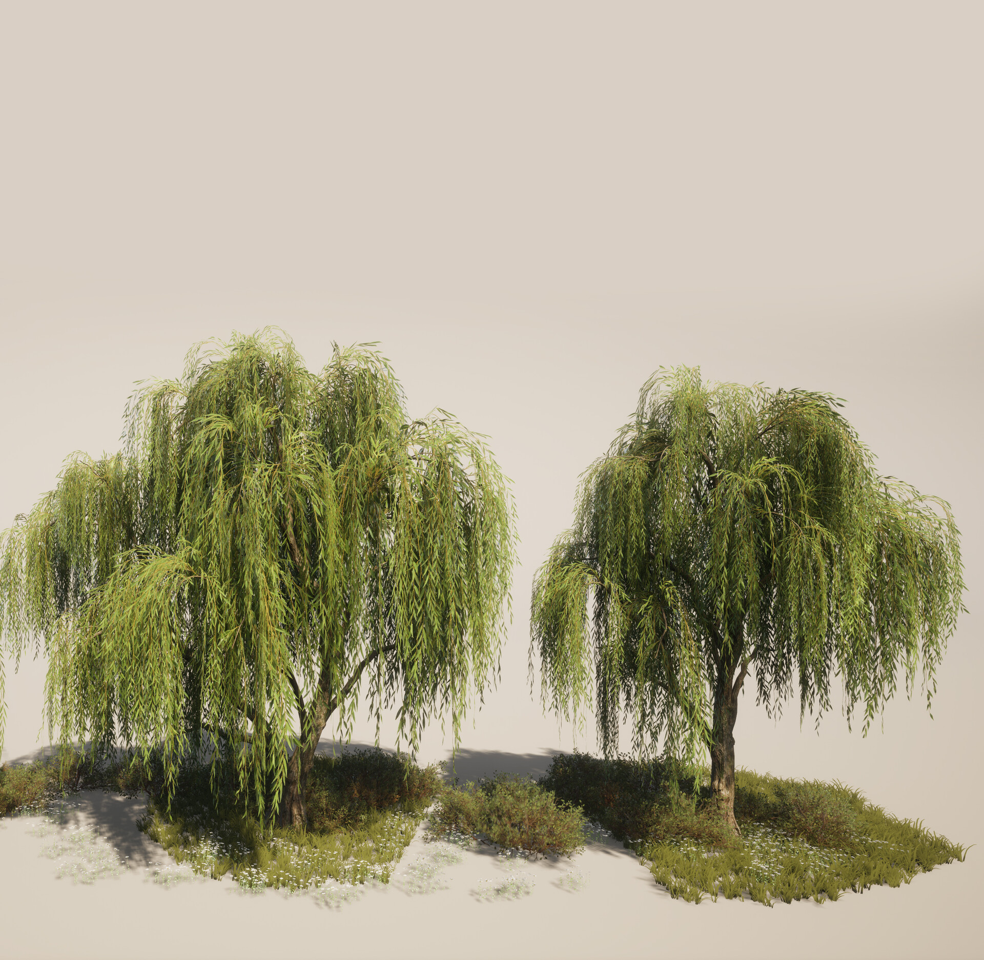 ArtStation - 3颗柳树练习(willow) Tree