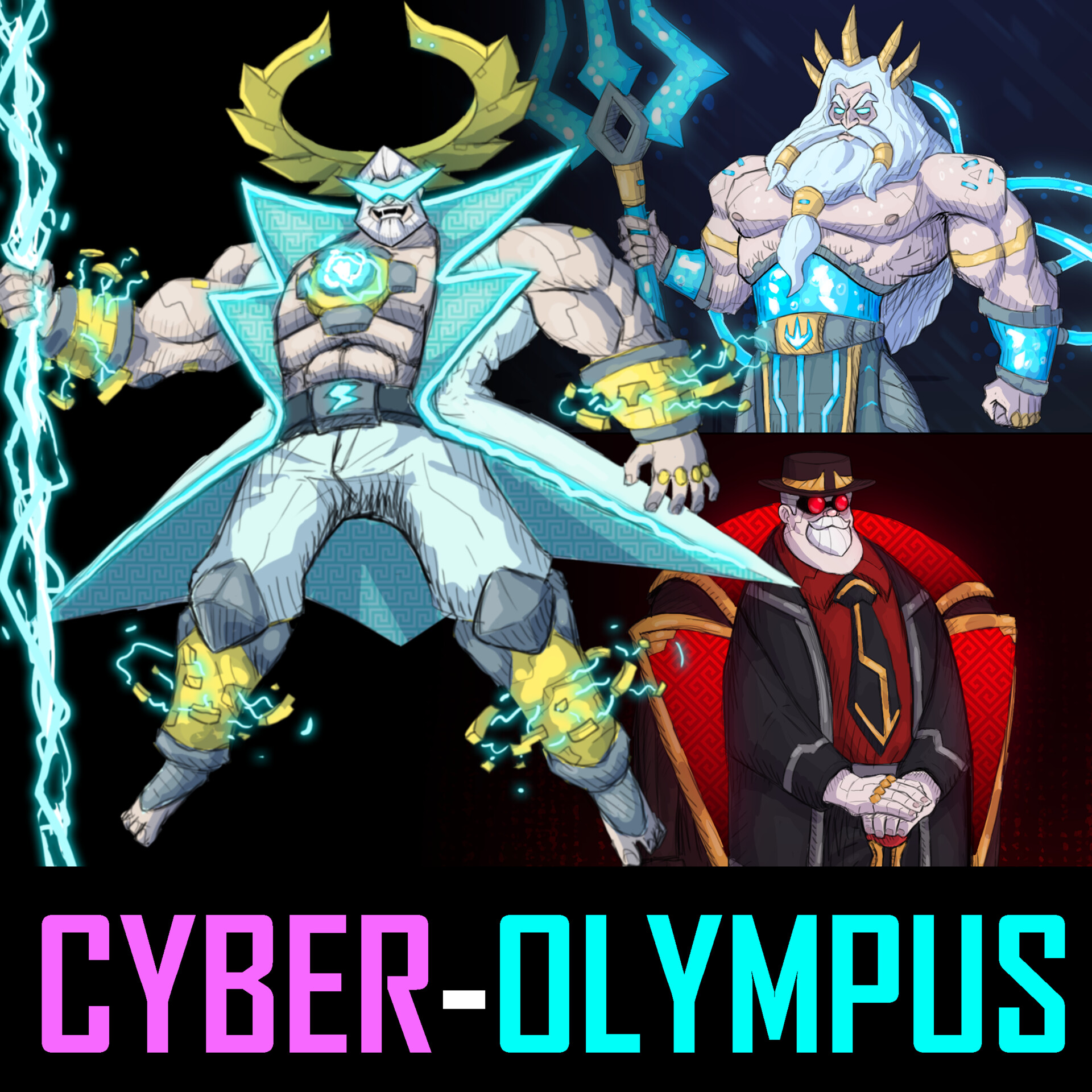 ArtStation - CYBER-OLYMPUS: Zeus, Poseidon and Hades