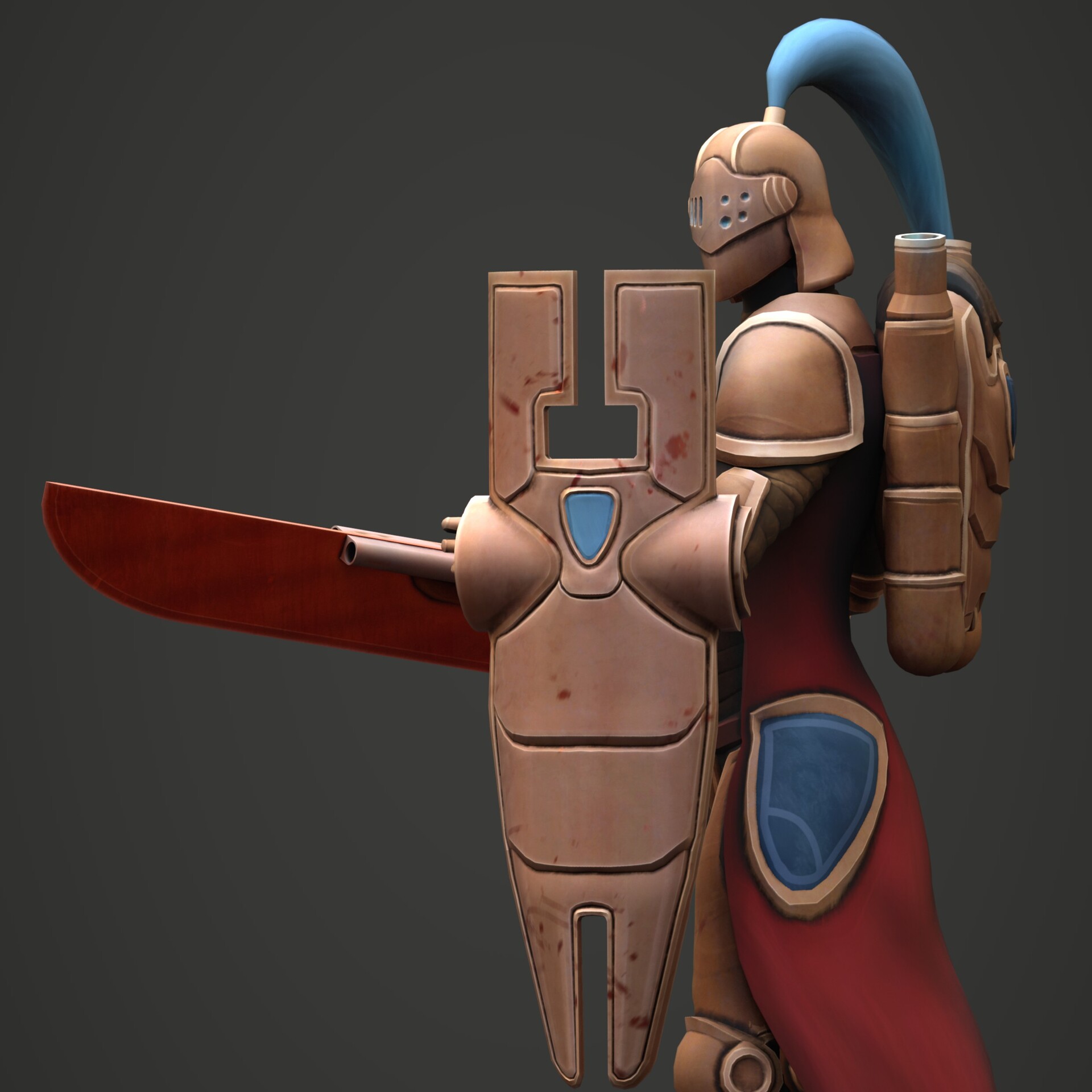 ArtStation - Hand painted Miniature style Knight - Moon breaker inspired