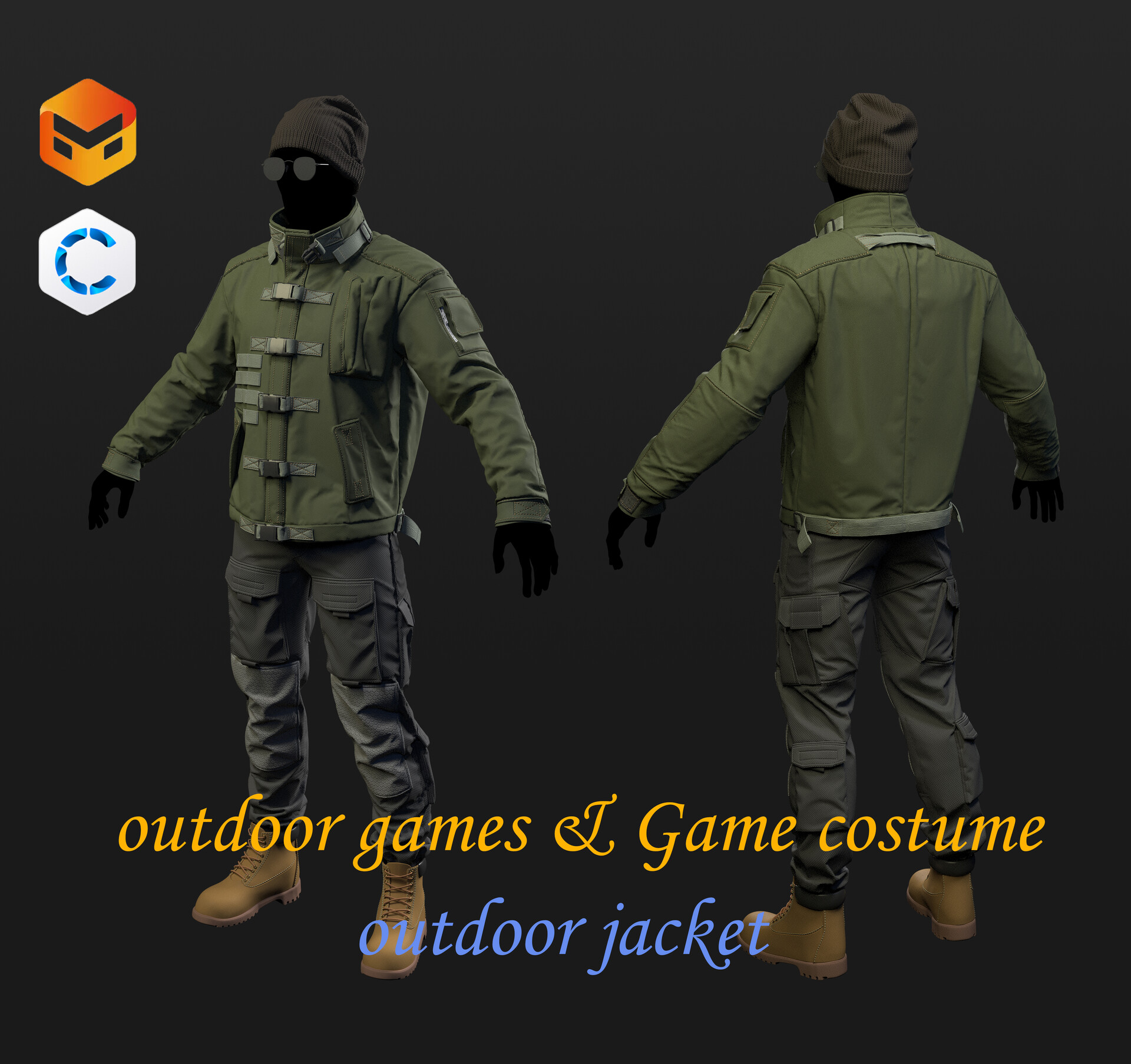 ArtStation - Hardshell jacket for men_Marvelous Designer