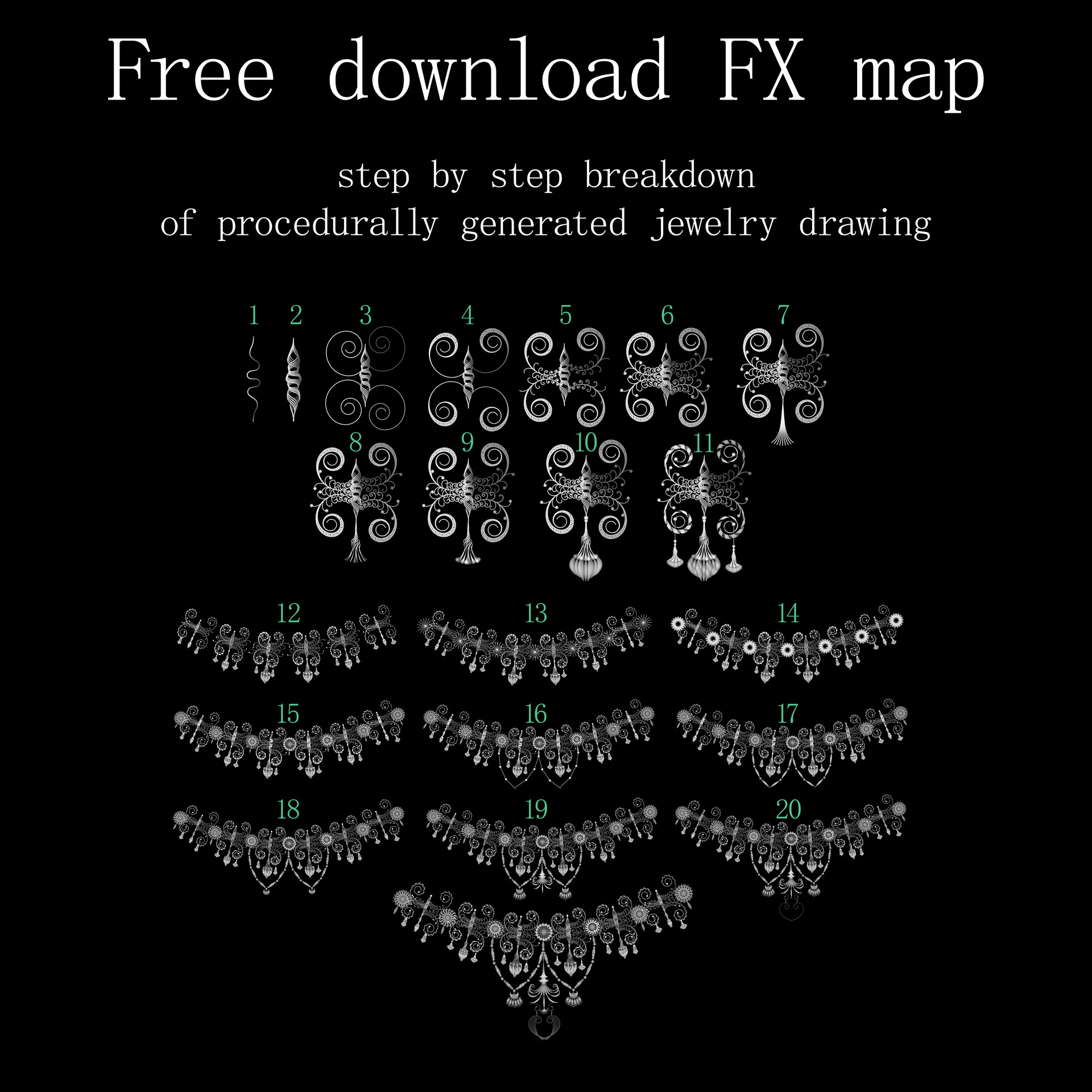 ArtStation - Free FX map procedural jewelry drawing.