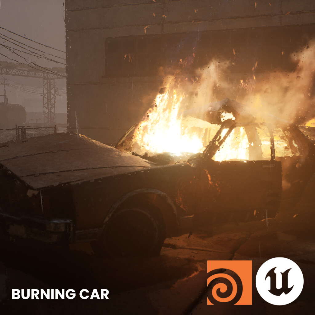 ArtStation - Burning Car