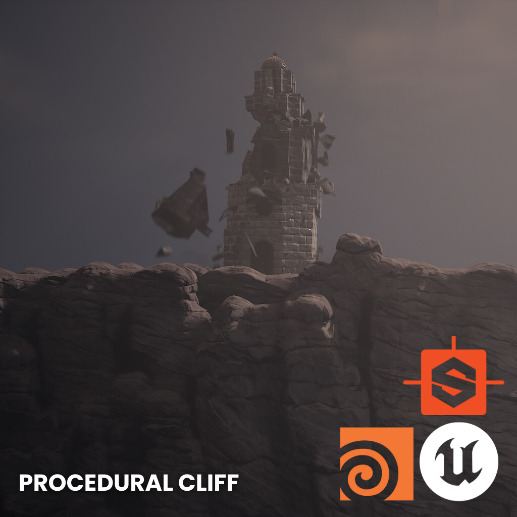 ArtStation - Procedural Cliff & RBD Tower