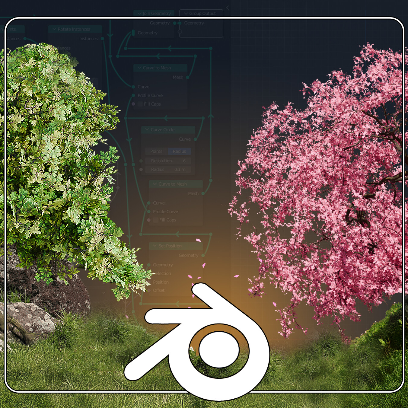 ArtStation - 3D Trees with Blender Geometry Nodes