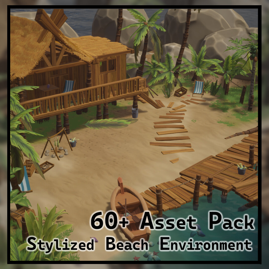 ArtStation - Stylized Beach - Asset Pack