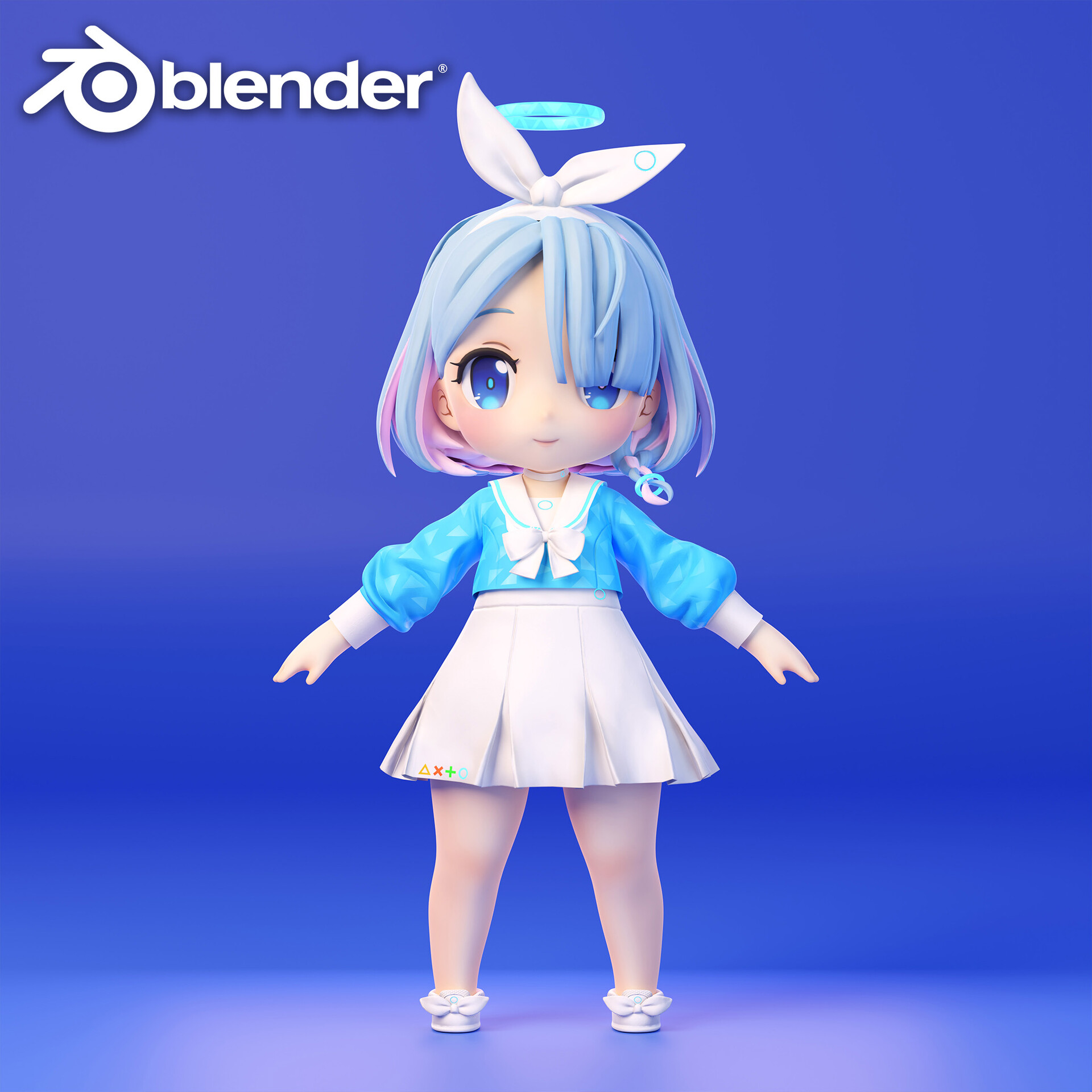 ArtStation - [Fanart] Blue Archive's Arona SD Chibi